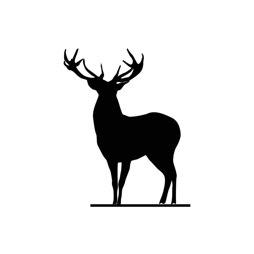 Silhouette Wild animal deer vector illustration 15635257 Vector Art at ...