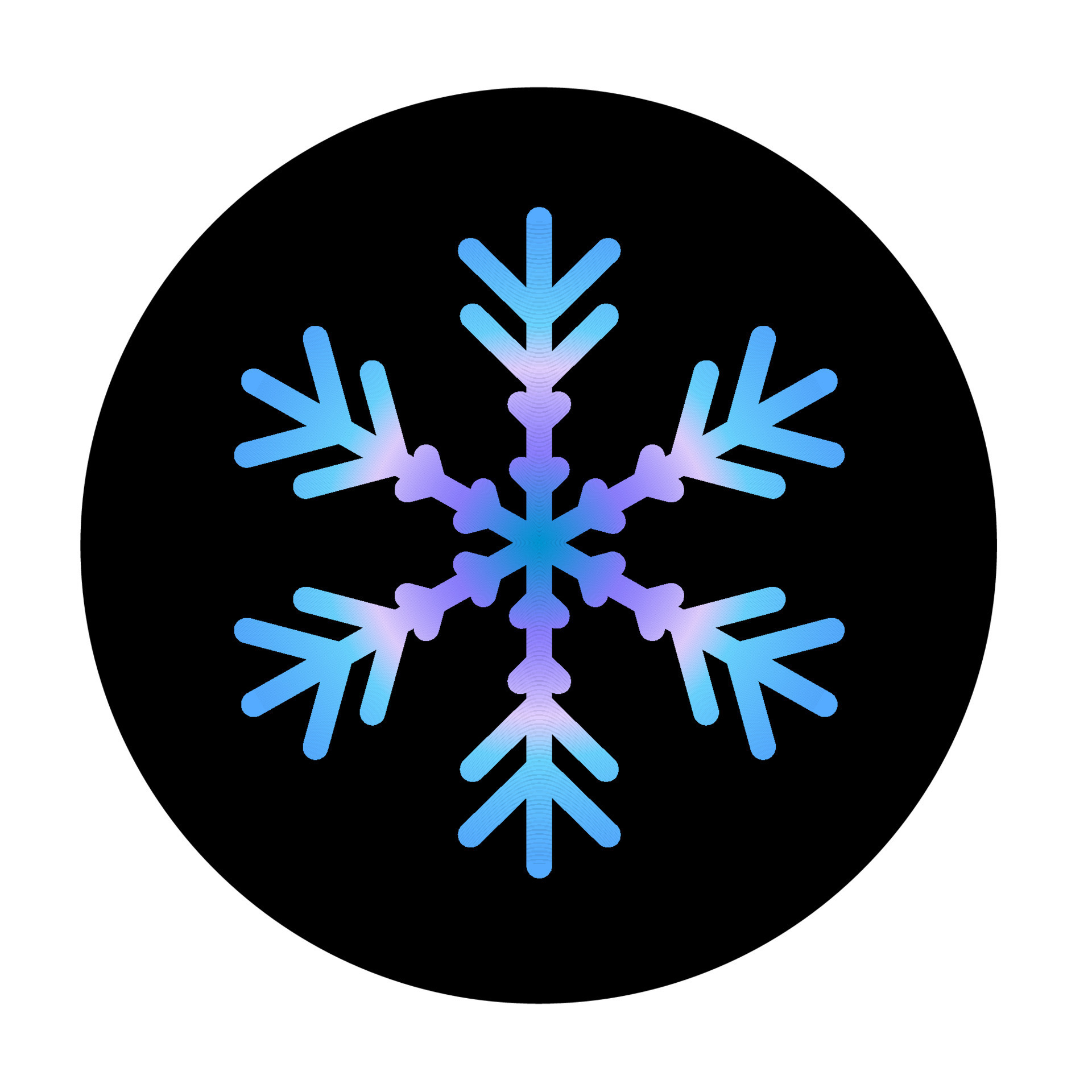Vector blue snowflake at round background icon. illustration for web ...