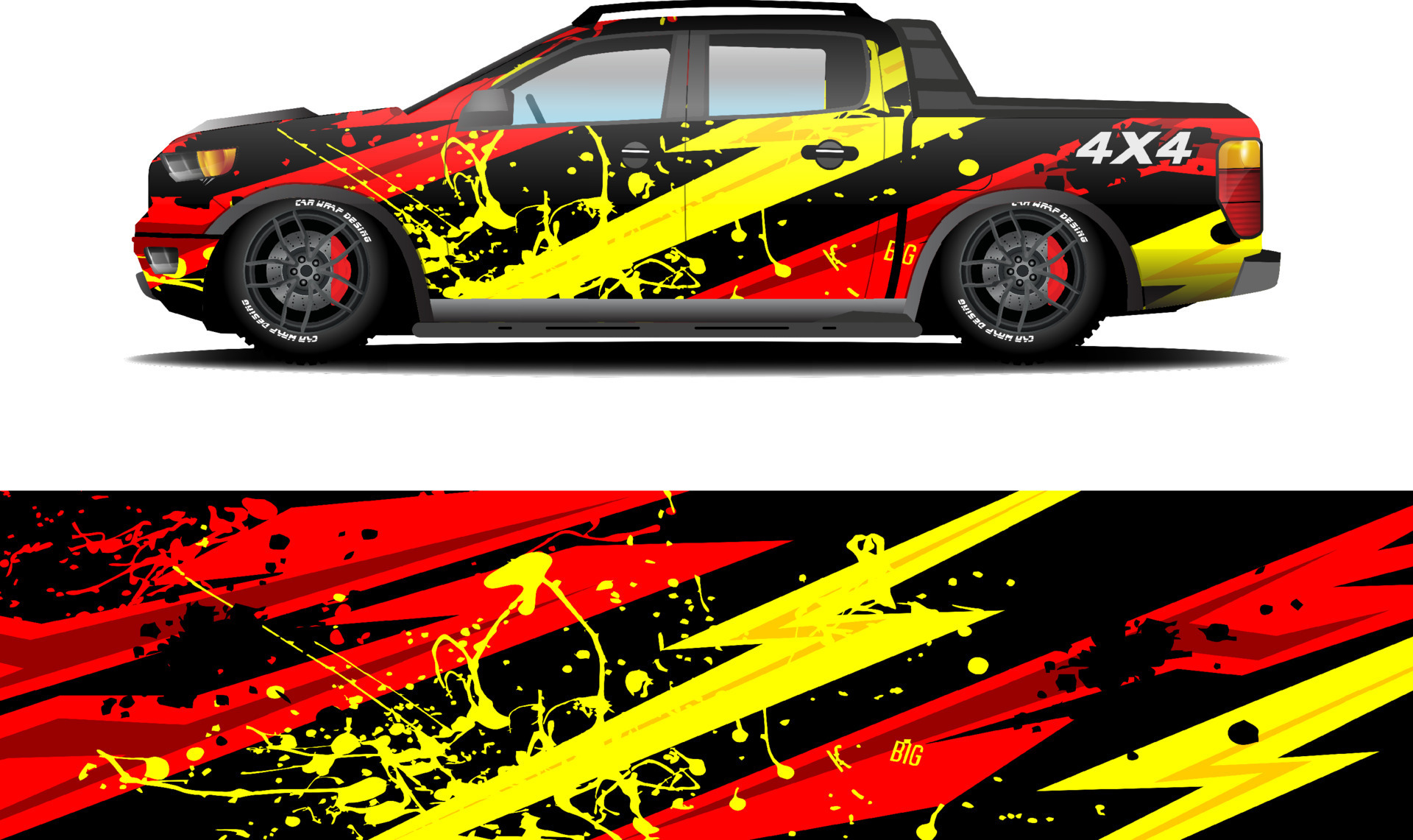 Desain Bungkus Stiker Stiker Mobil Truk Kargo Dan Vektor Bungkus Van Desain Garis Abstrak
