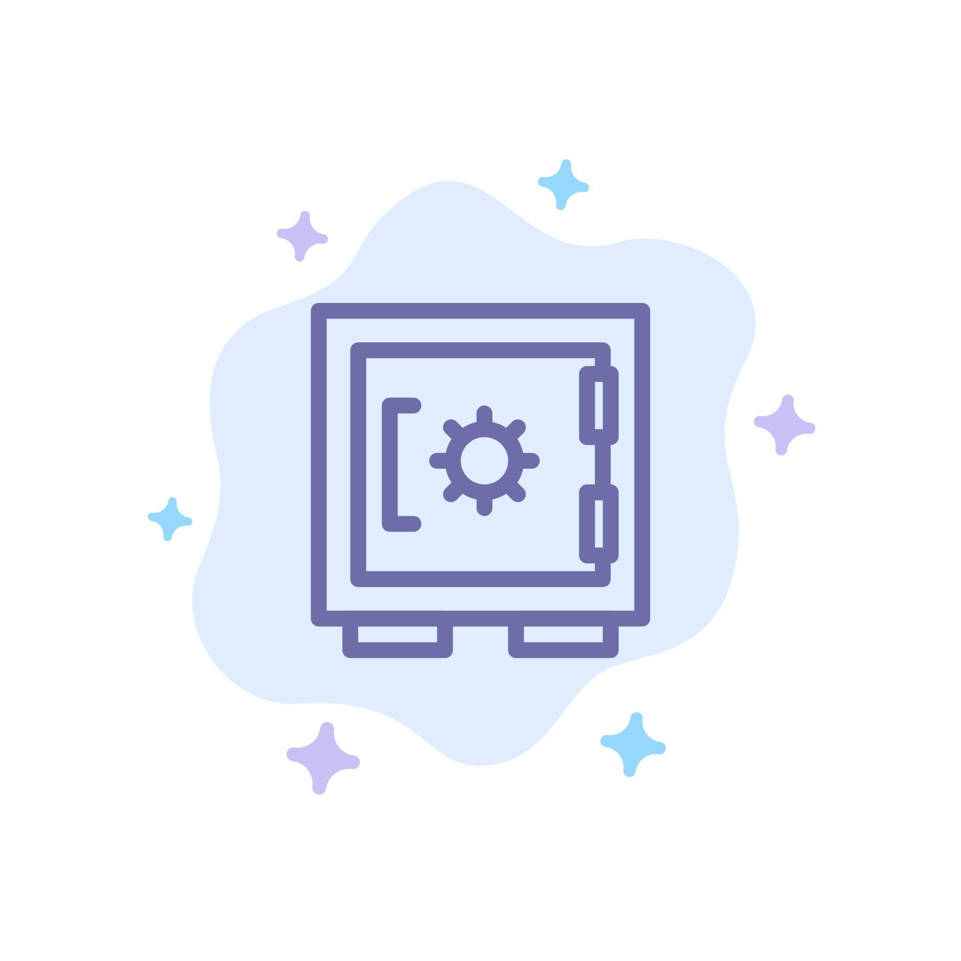 Lock Locker Security Secure Blue Icon On Abstract Cloud Background