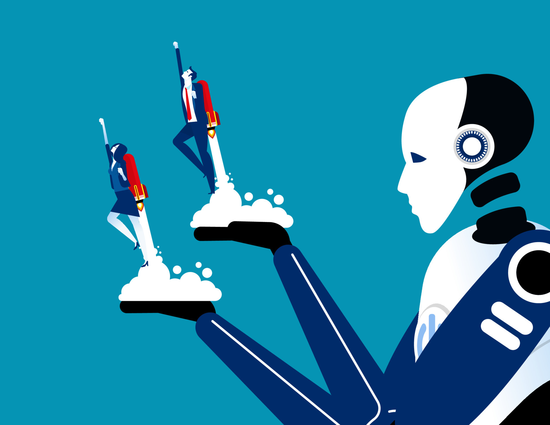 Artificial intelligence helping business team start up and growth ... Artificial intelligence helping business team start up and growth ...