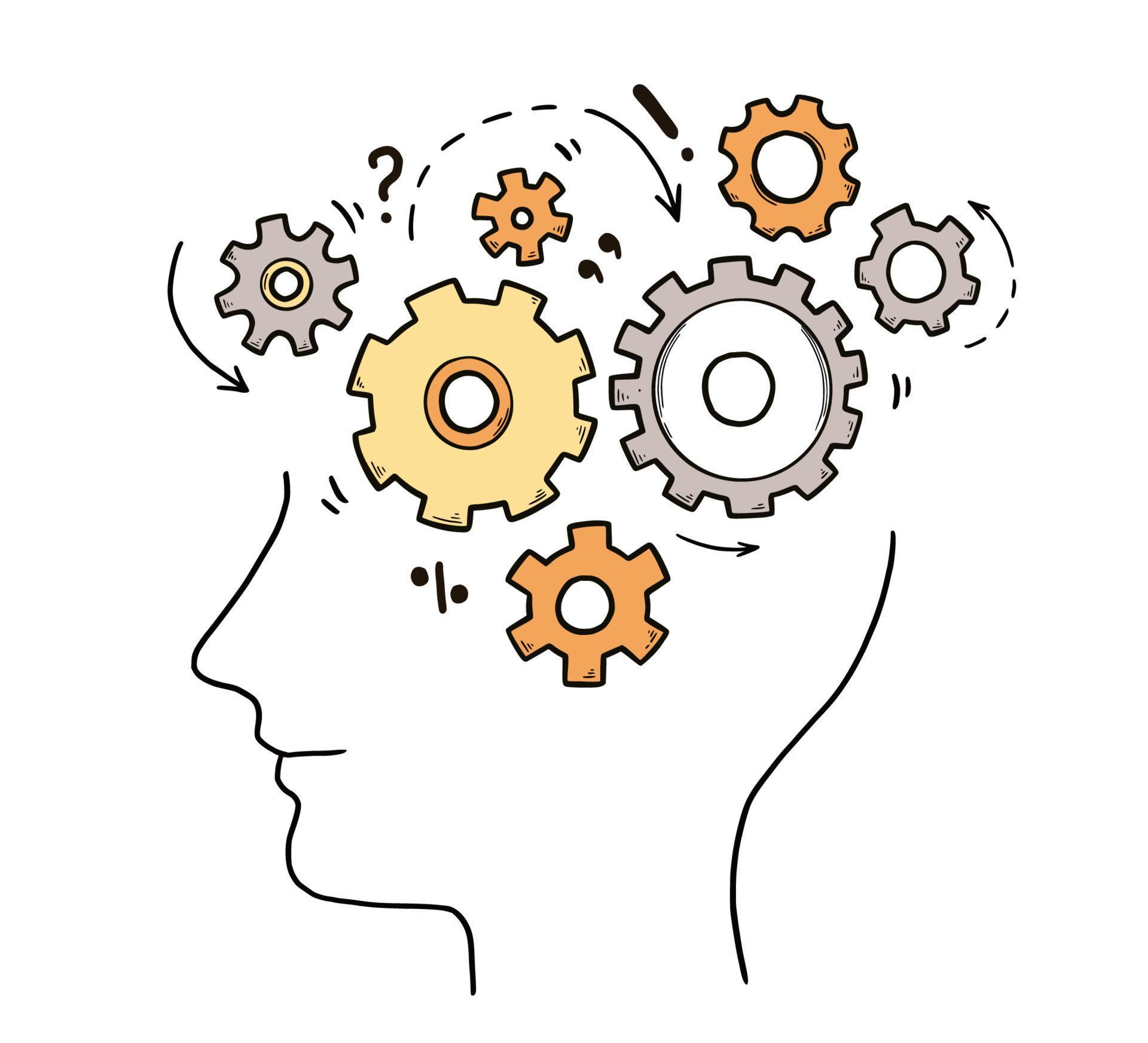 Brain think, brainstorming concept. Doodle sketch 15635810 Vector Art ...