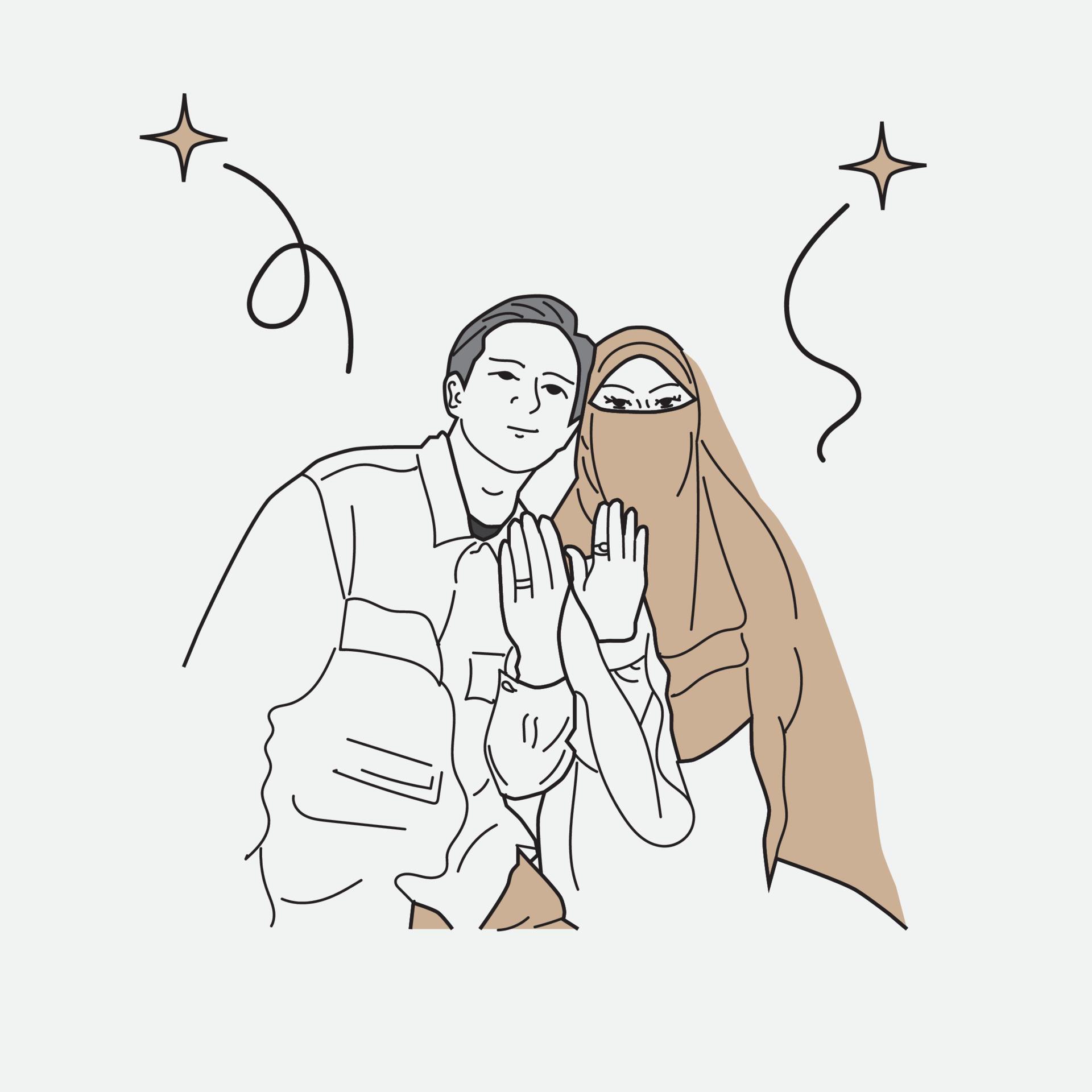 Muslim Couple Illustration 15636040 Vector Art at Vecteezy