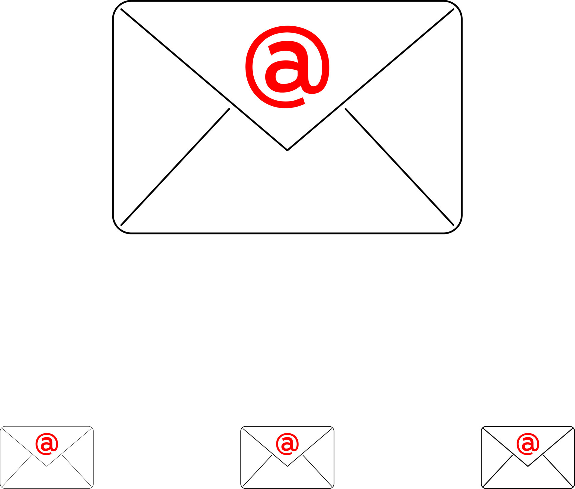 Email Inbox Mail Bold and thin black line icon set 15638312 Vector Art at Vecteezy