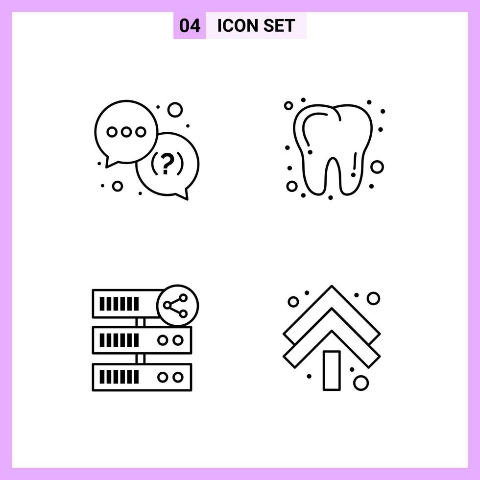 4 Icons In Line Style Outline Symbols On White Background Creative Vector Signs For Web Mobile