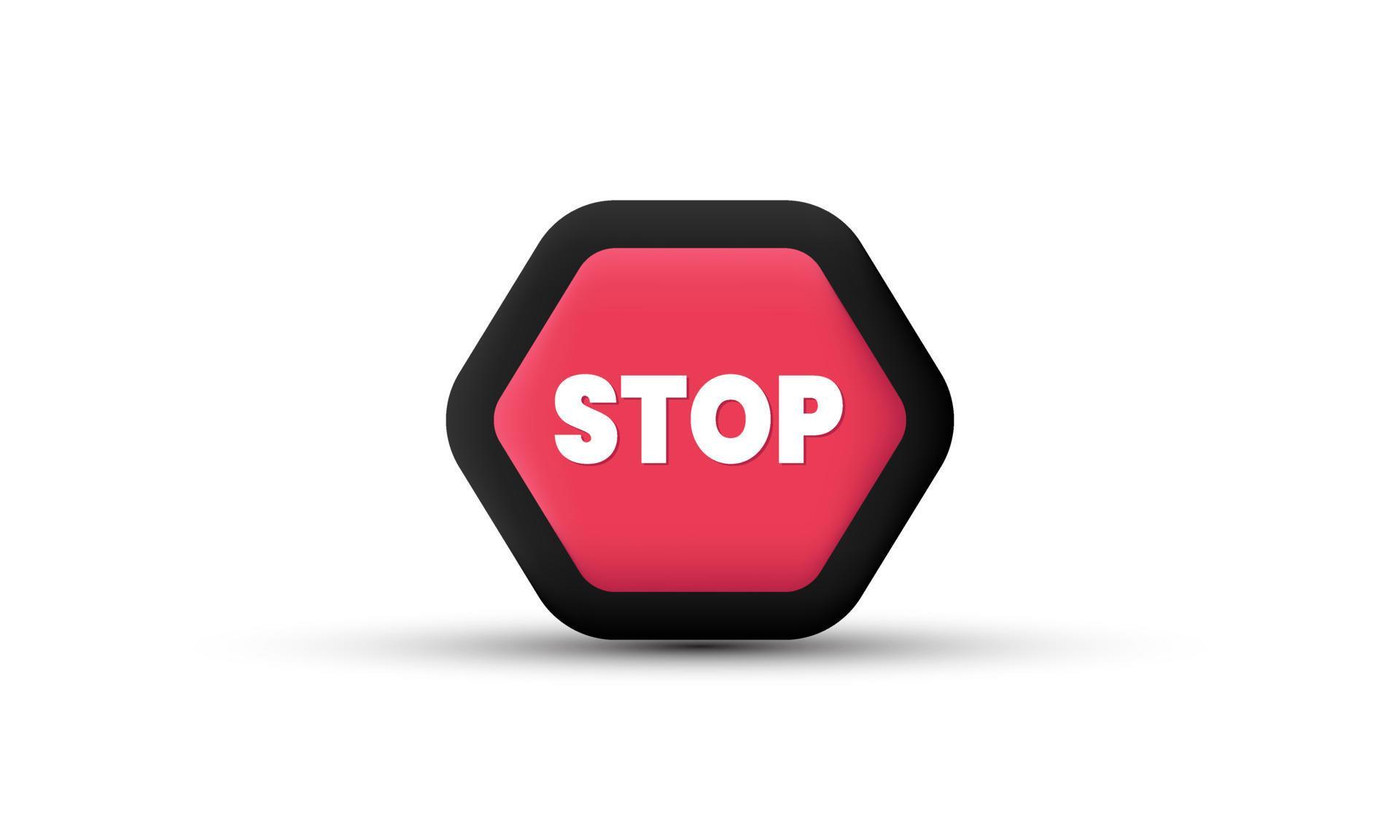 Illustration Icon Vector Realistic 3d Stop Traffic Signtraffic Regulatory Warning Symbol