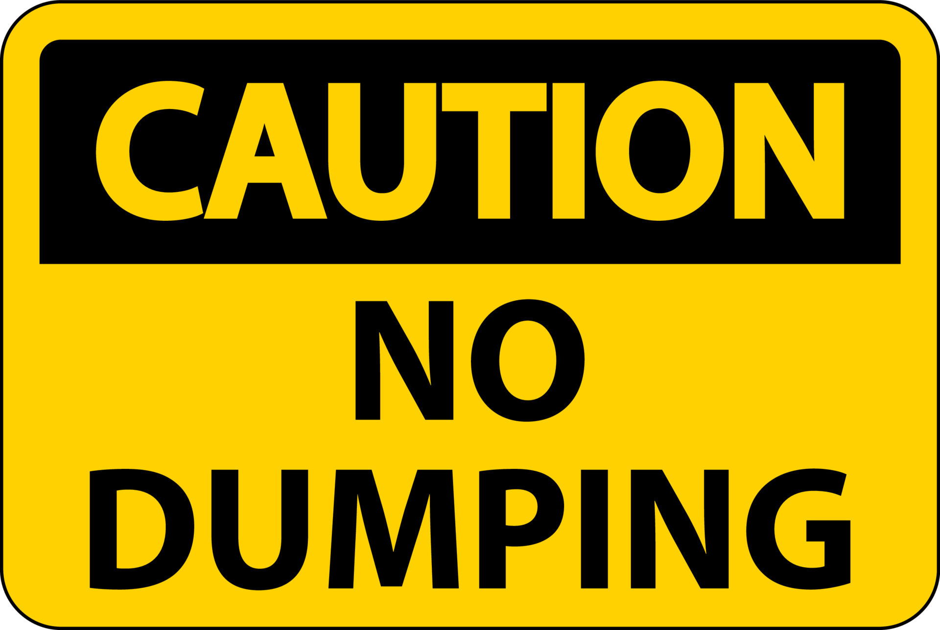 Caution No Dumping Sign On White Background 15640011 Vector Art at Vecteezy