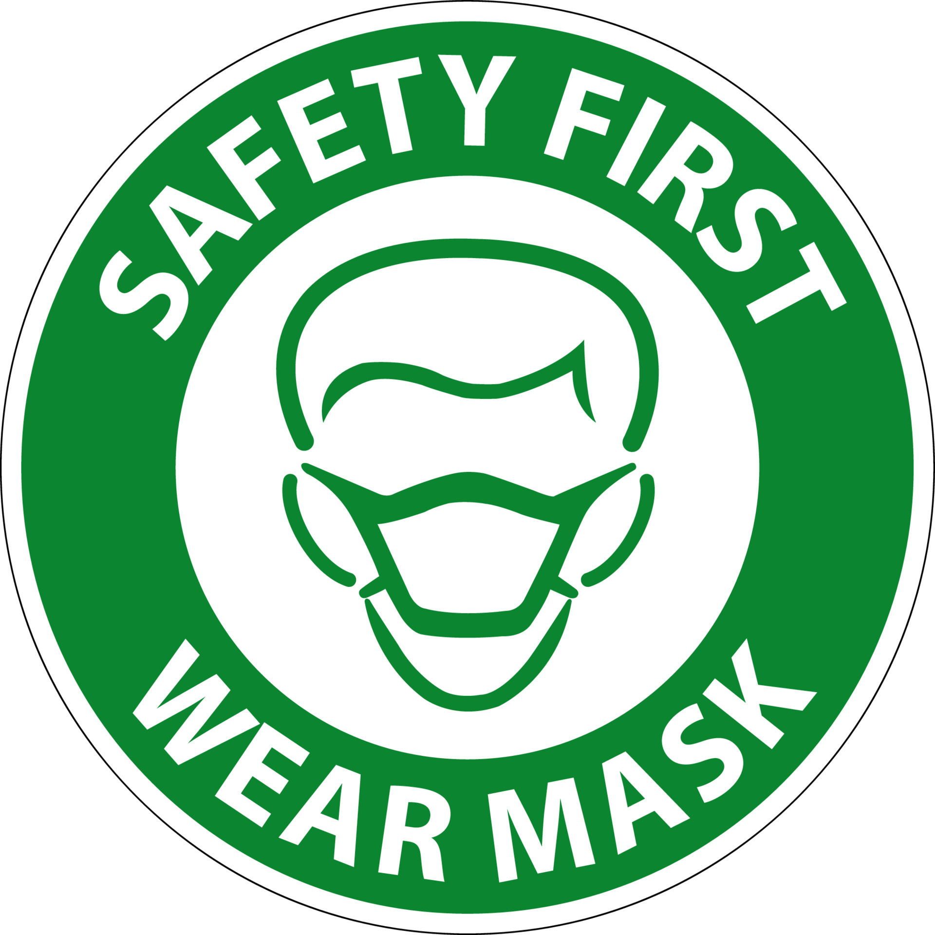Safety First Wear Mask Sign On White Background 15640192 Vector Art at ...