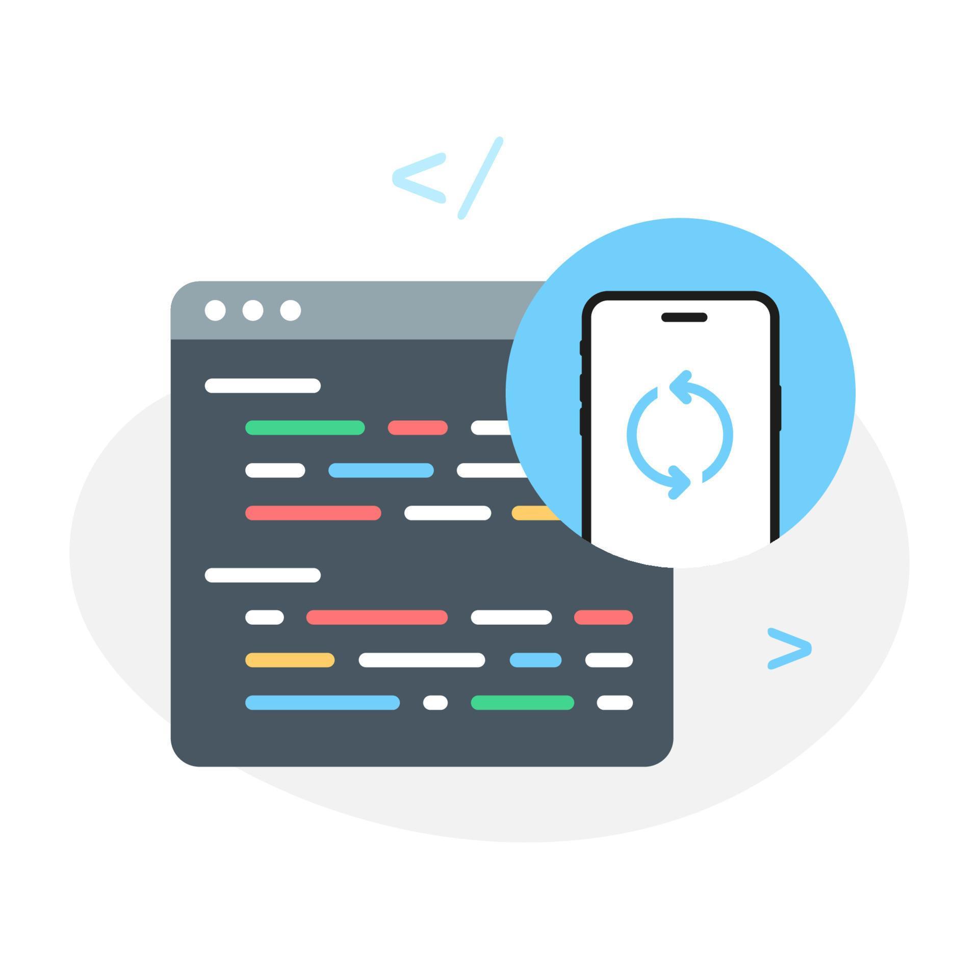 mobile app system maintenance, repair, upgrade concept illustration ...