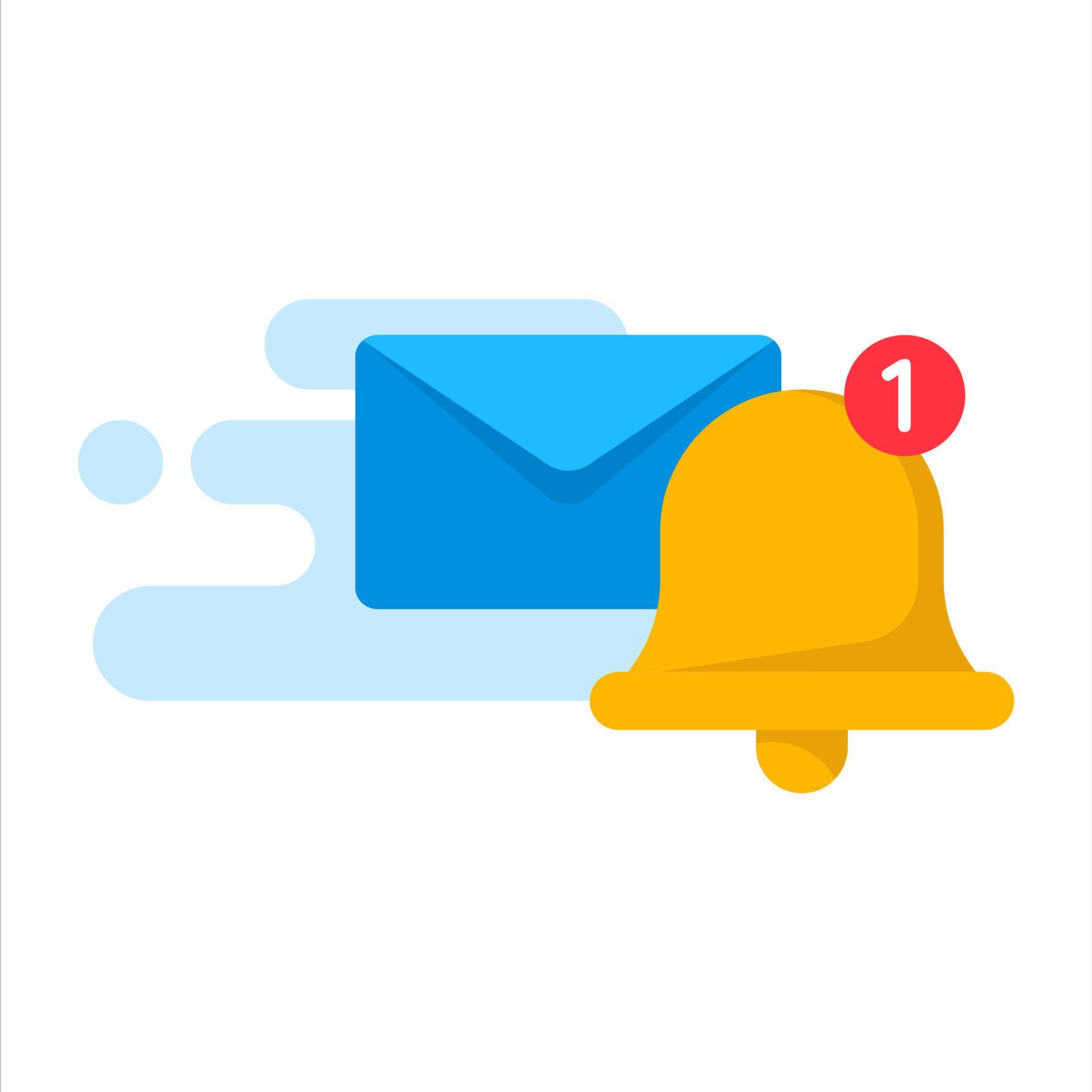 one new message notification concept illustration flat design vector eps10. modern graphic ...