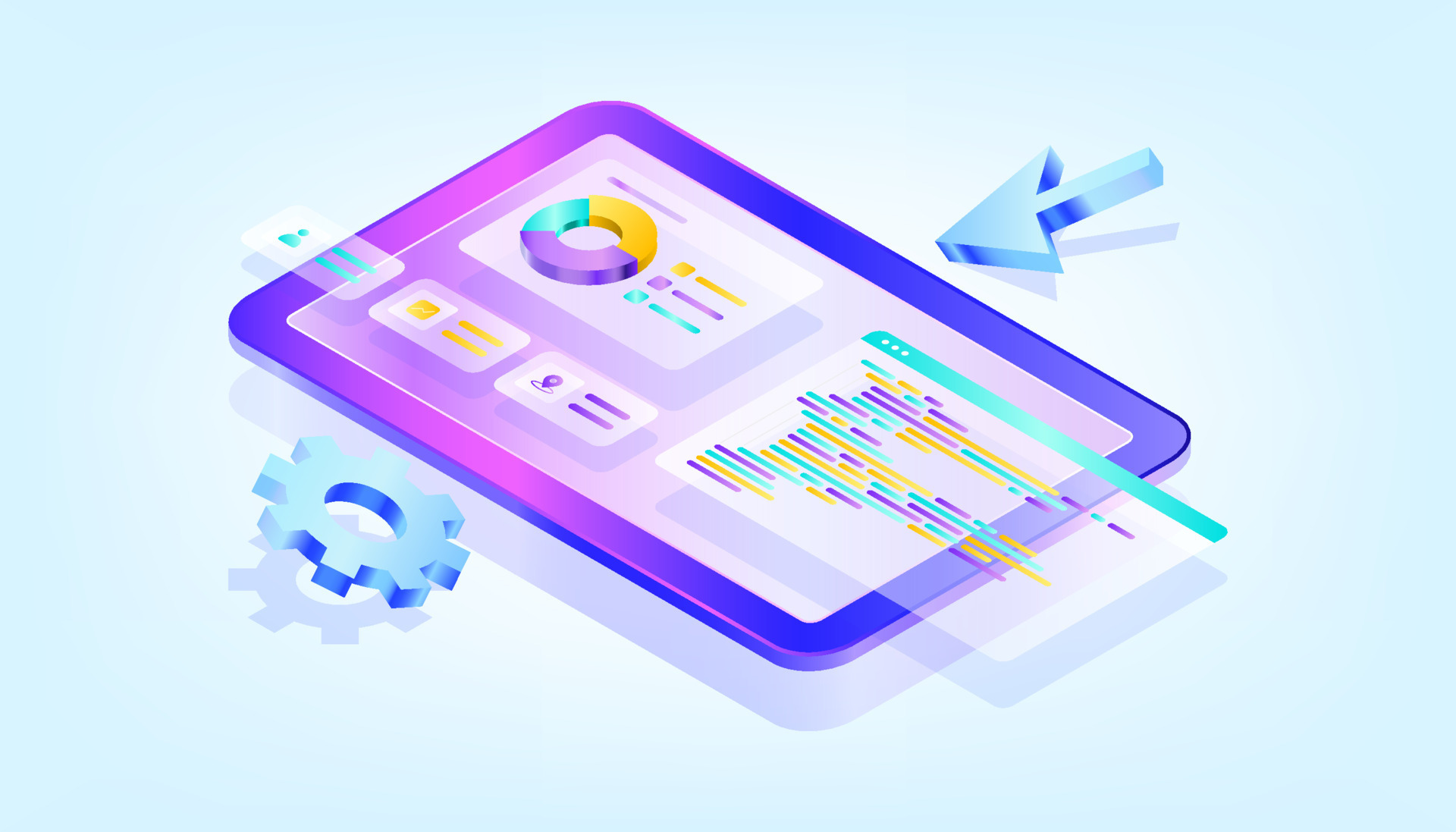 Website Programming And Coding Web Development And Coding 3d Gradient Isometric Illustrations