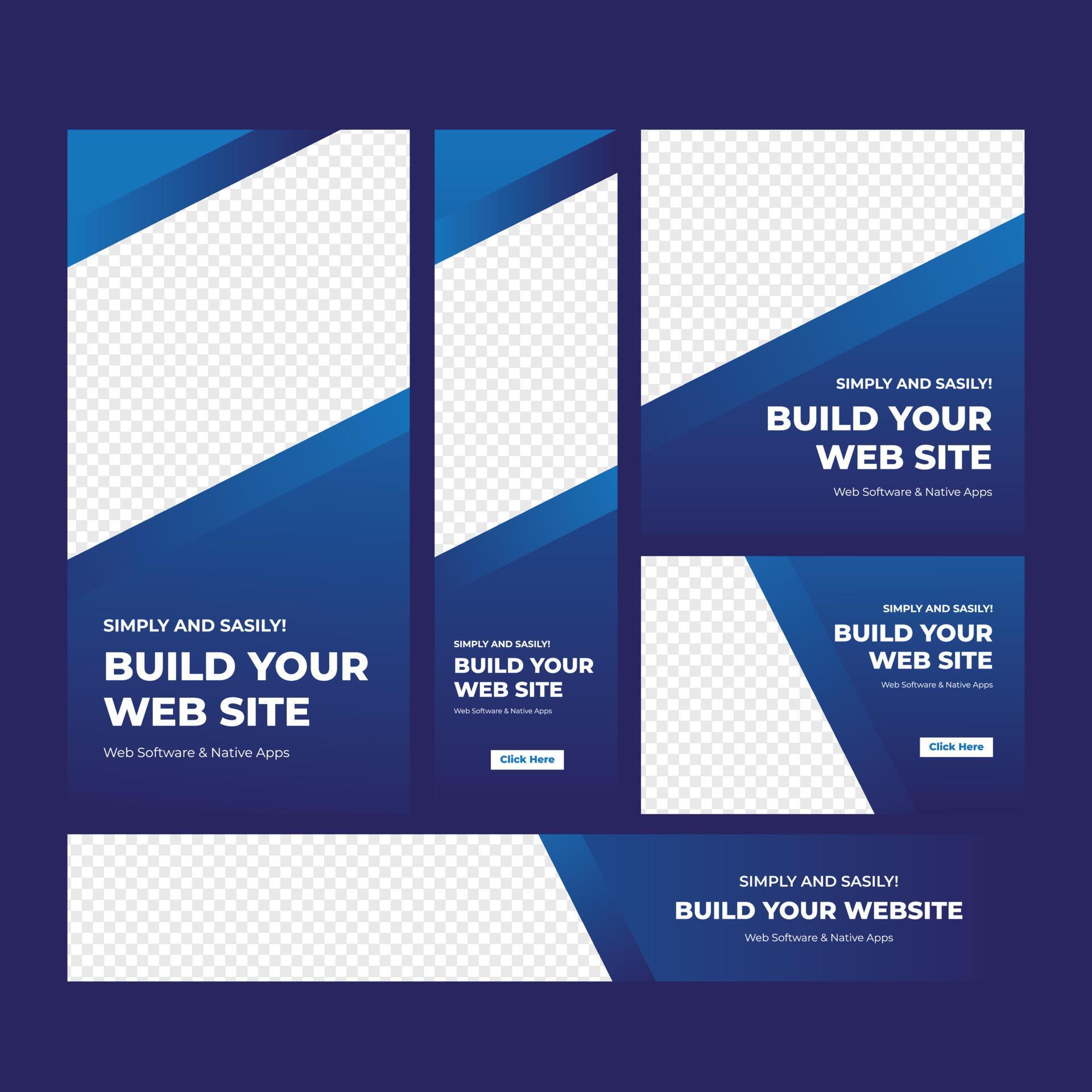 Vector modern web banner ad set template web banner template design set ... Vector modern web banner ad set template web banner template design set ...