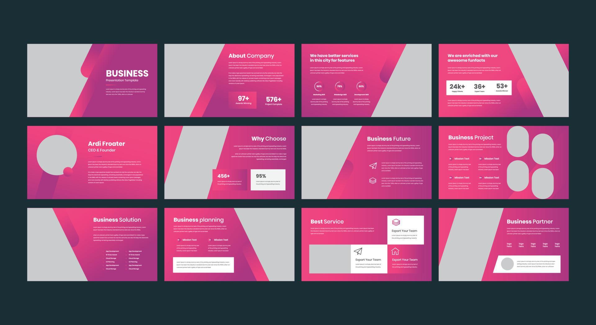 business presentation template design backgrounds and page layout ...
