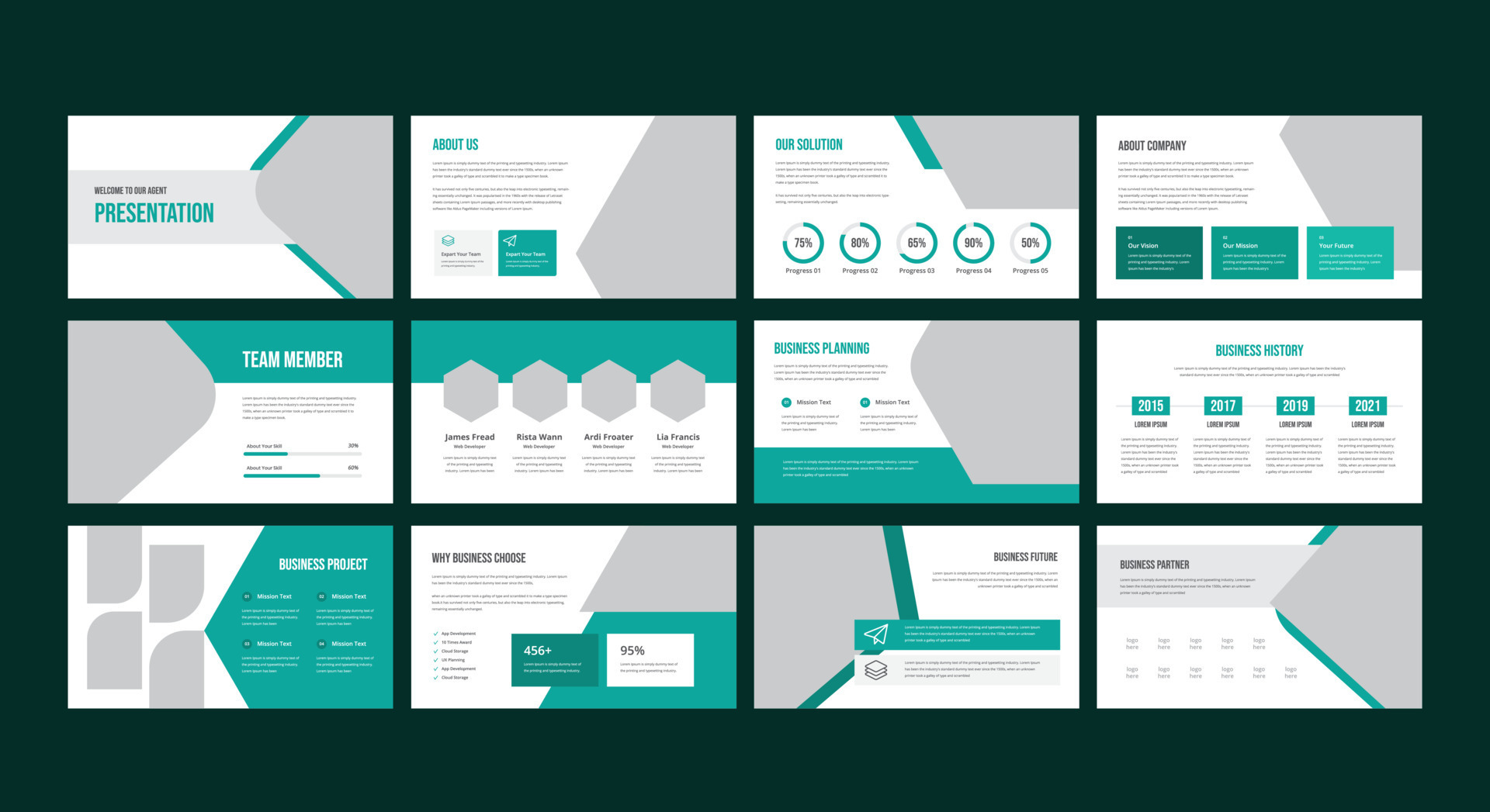 business presentation template design backgrounds and page layout ...