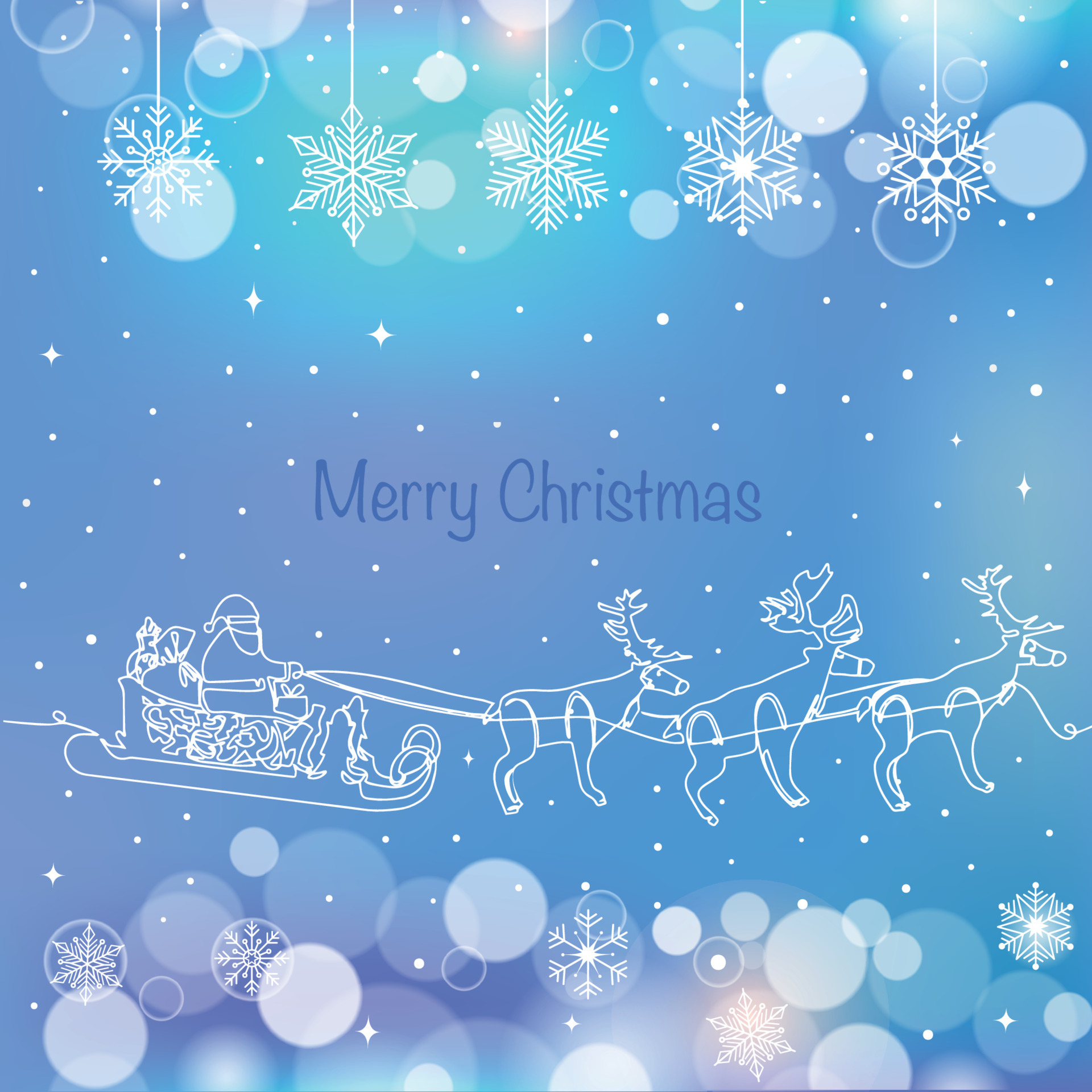 Vector cartoon sleigh with reindeer, Santa Claus sleigh. Christmas ... Vector cartoon sleigh with reindeer, Santa Claus sleigh. Christmas ...