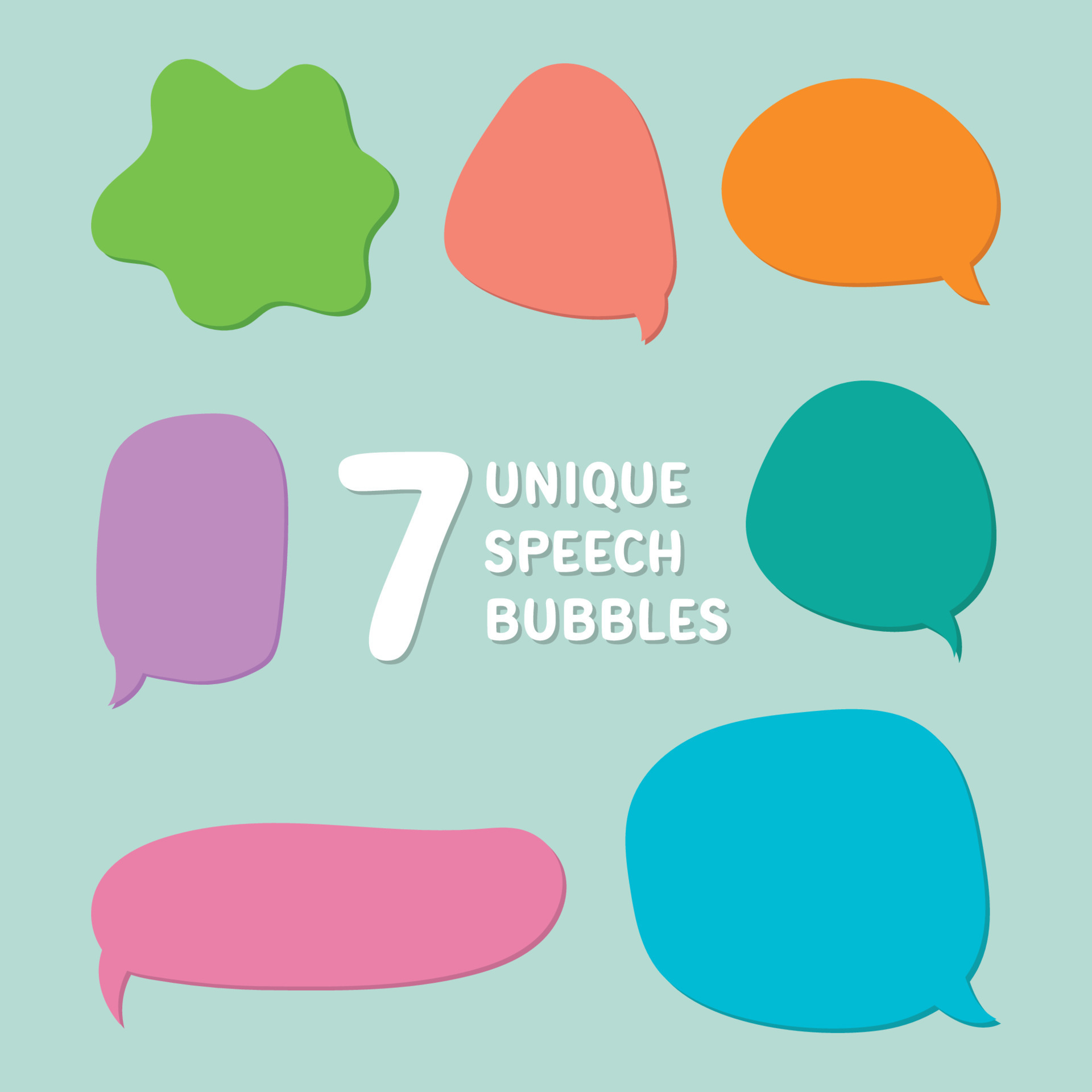 Set of Colorful Speech Bubbles Vector Shapes 15645125 Vector Art at ...