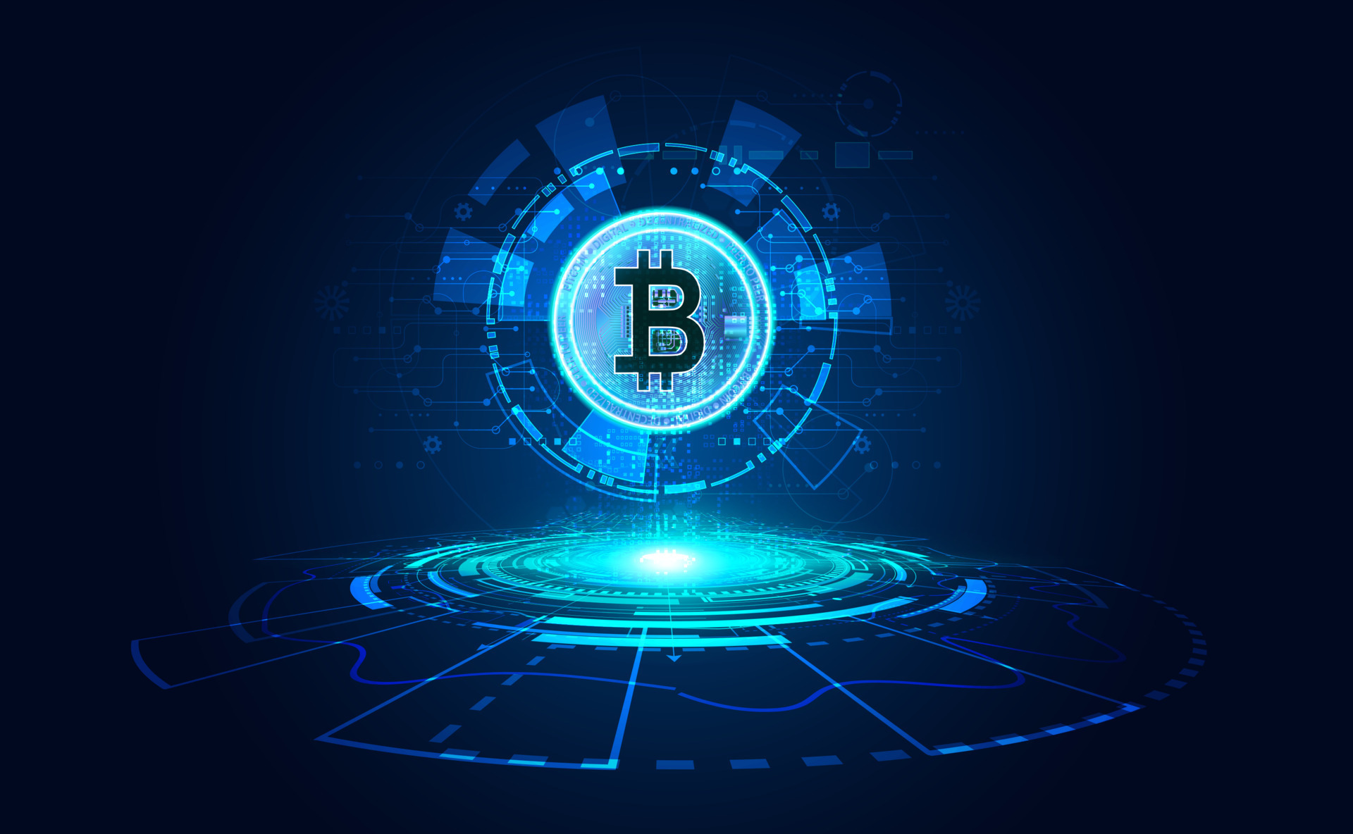 Abstract Background Digital Concept Modern Digital Circle Bitcoin Cryptocurrency