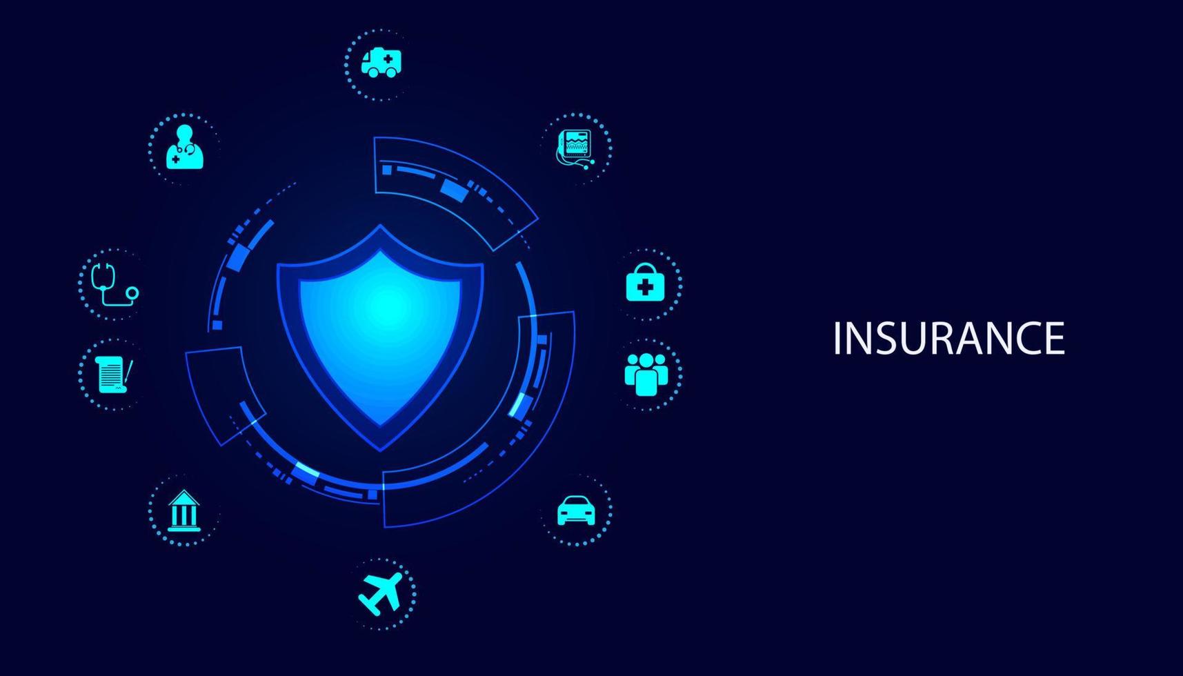 Abstract Shield And Circle Digital Concept Insurance Health Insurance Finance Life Insurance