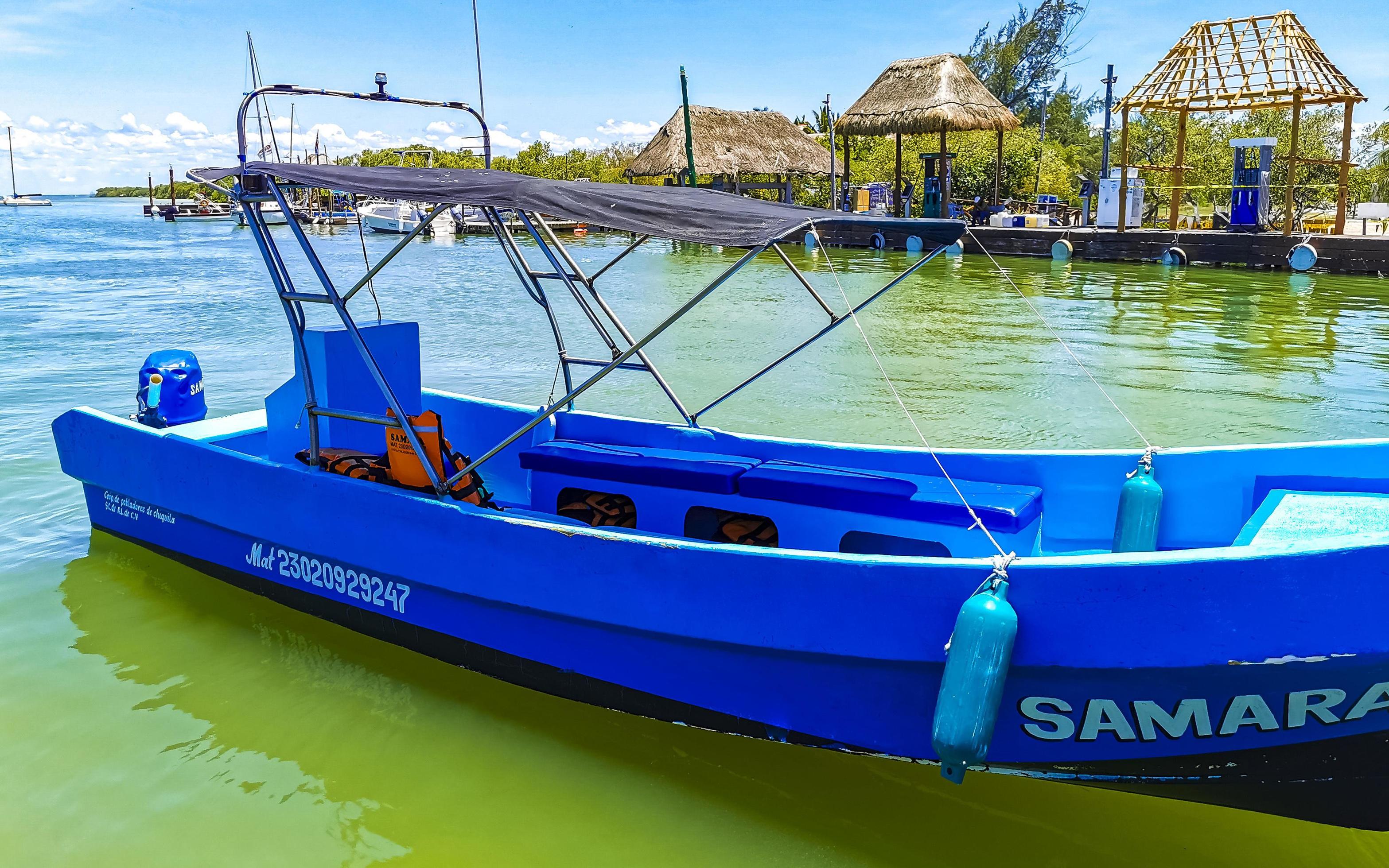 Holbox Quintana Roo Mexico 2022 Boat trip speed boat ferry from Chiquila to Holbox Mexico ...