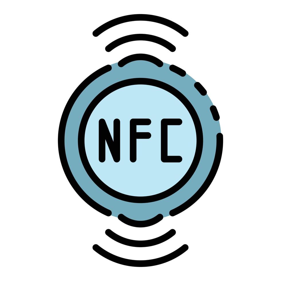 Nfc chip icon color outline vector 15654406 Vector Art at Vecteezy