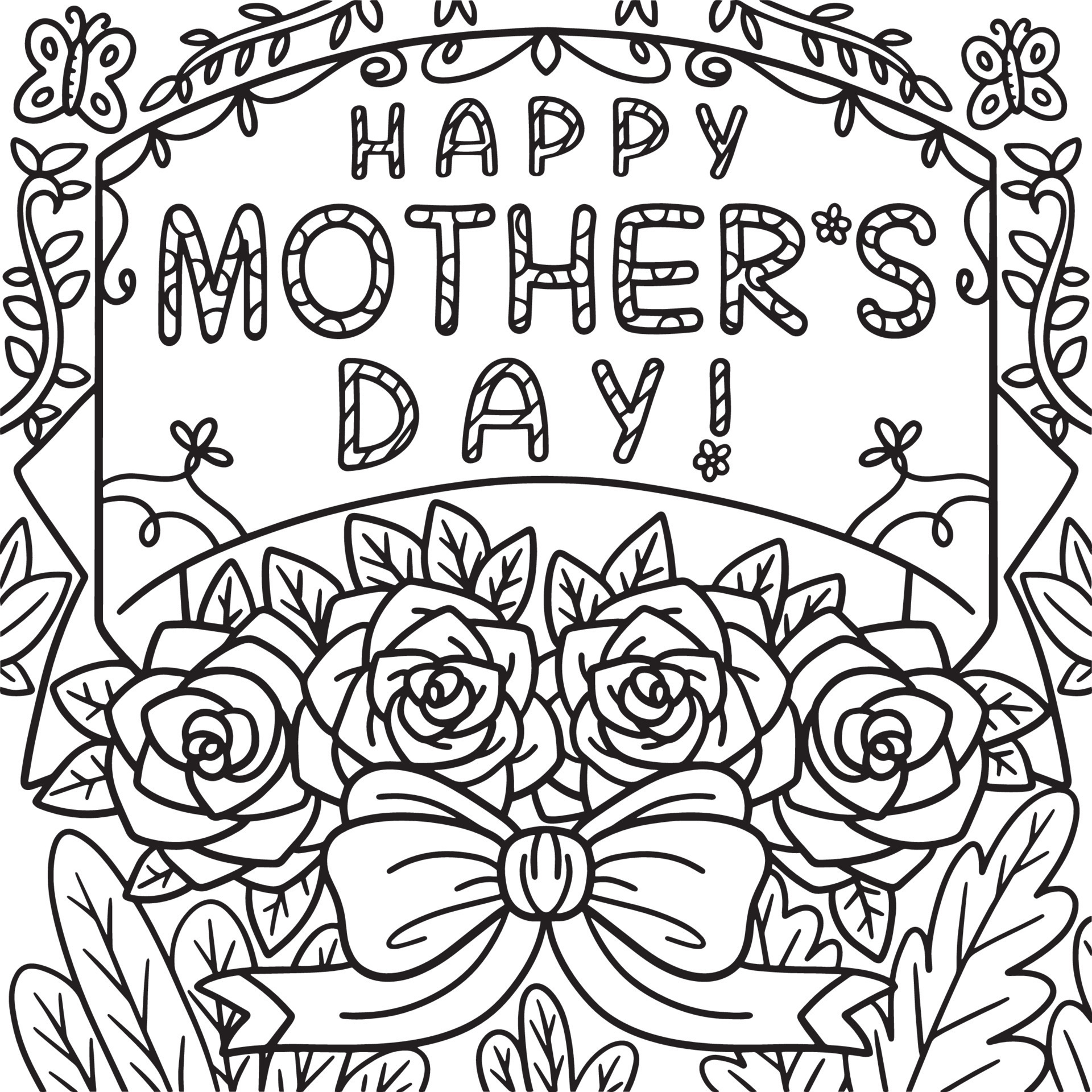 Happy Mothers Day Coloring Page for Kids 15656382 Vector Art at Vecteezy Happy Mothers Day Coloring Page for Kids 15656382 Vector Art at Vecteezy