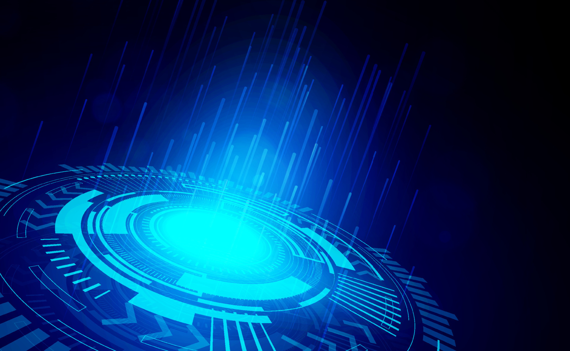 Digital Technology Big Data Blue Background Cyber Cloud Security Abstract Futuristic