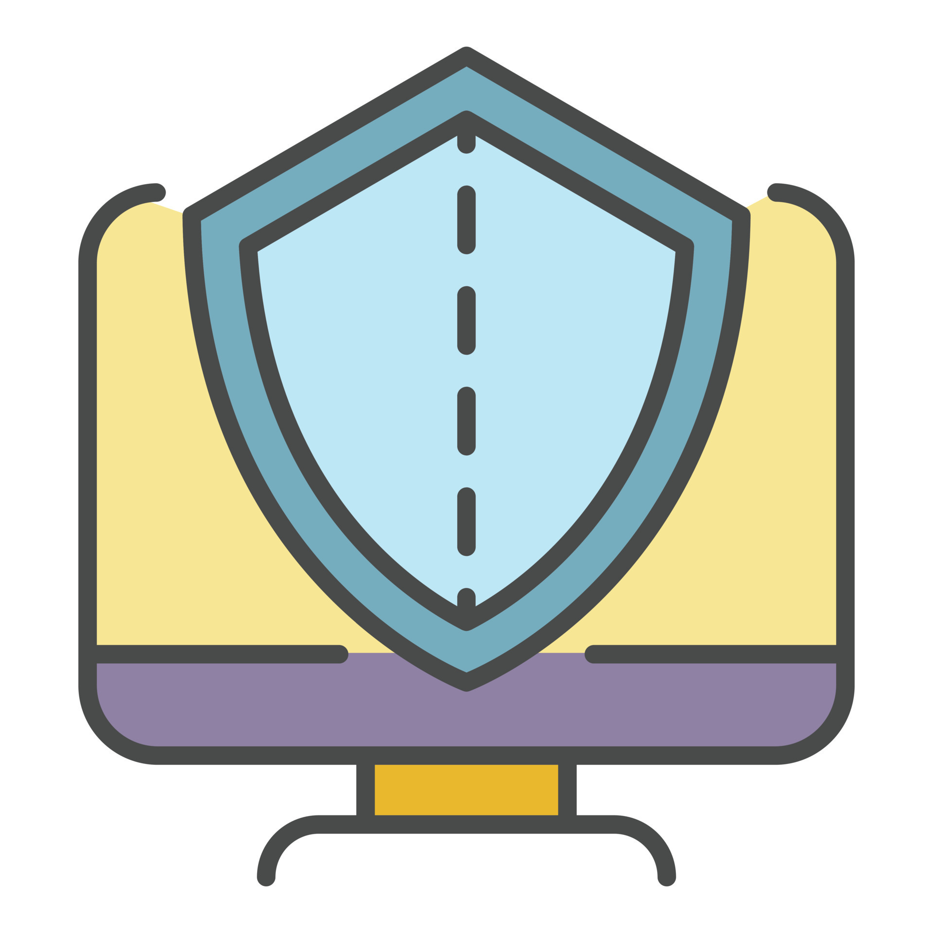 Secured computer icon color outline vector 15657681 Vector Art at Vecteezy
