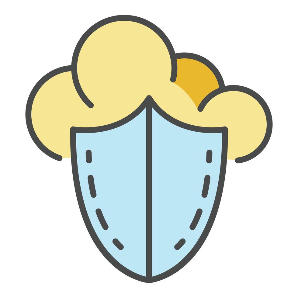Secured Data Cloud Icon Color Outline Vector 15658633 Vector Art At