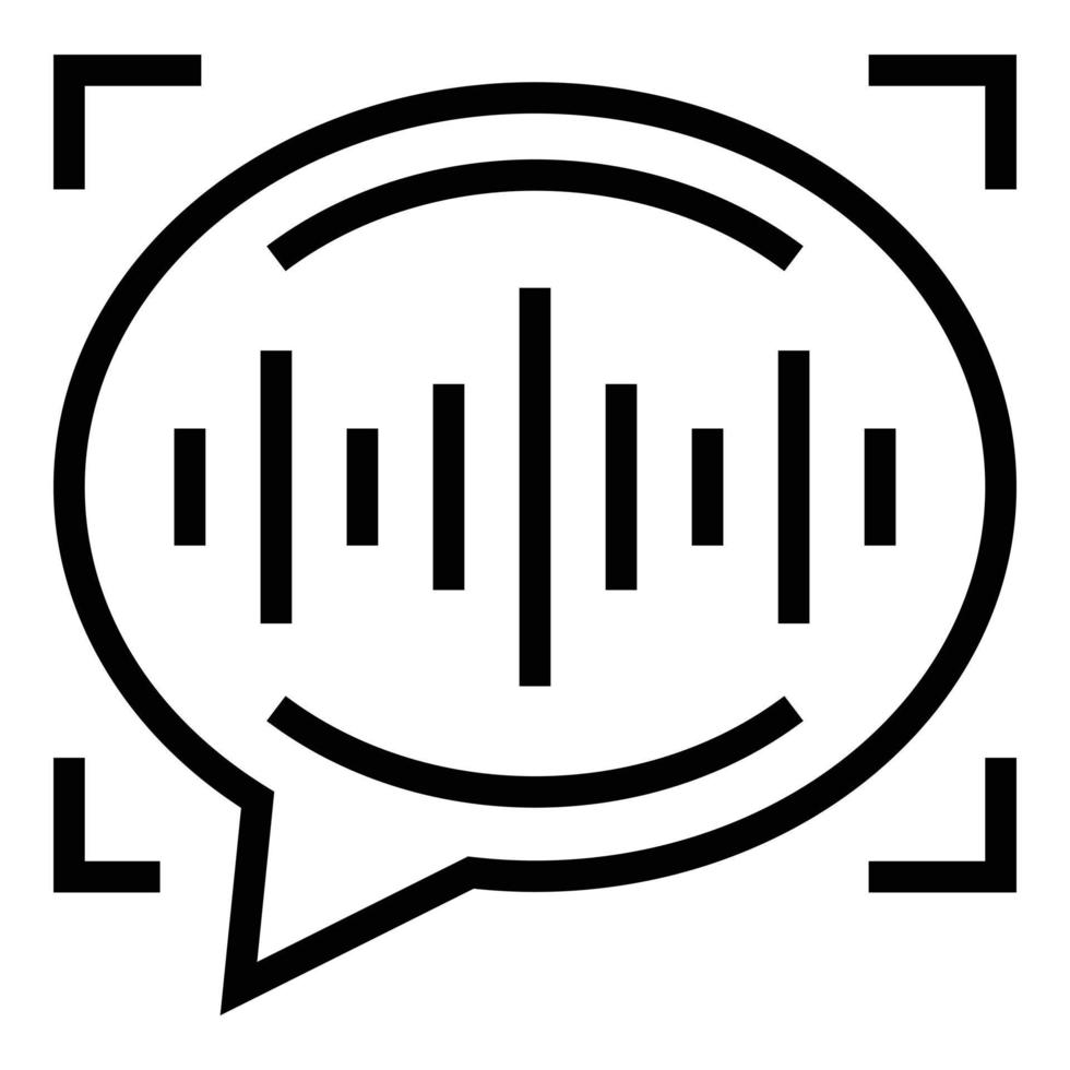 Voice Recognition Scan Icon Outline Vector Detect Sound 15659569