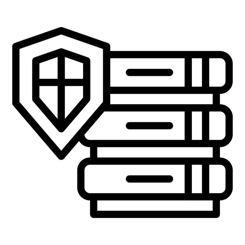 Server shield icon outline vector. Data password 15659609 Vector Art at ...