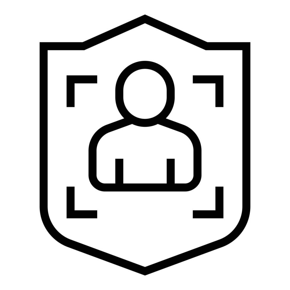 Shield Biometric Identification Icon Outline Vector Digital Scan 15660080 Vector Art At Vecteezy