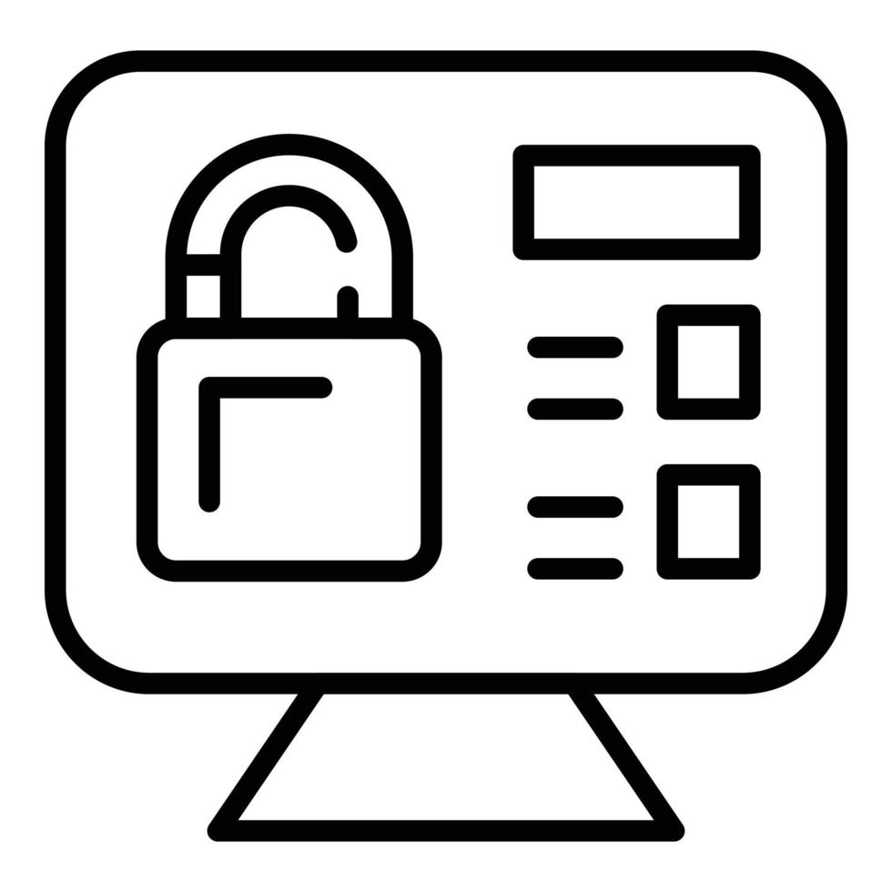 Digital Privacy Icon Outline Vector Safety Lock 15660226 Vector Art At