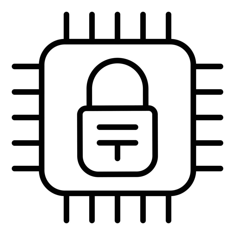 Cyber Lock Icon Outline Vector Secure Padlock 15660230 Vector Art At Vecteezy