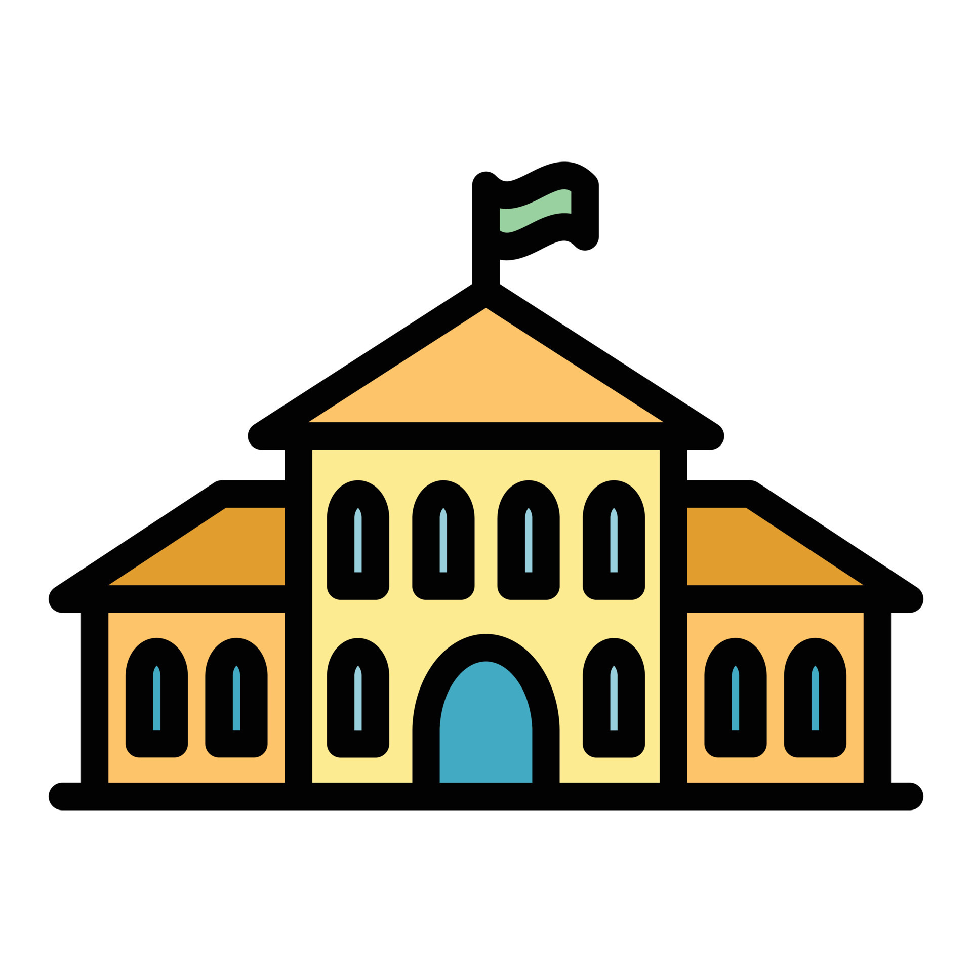 Middle Campus Icon Color Outline Vector 15661633 Vector Art At Vecteezy