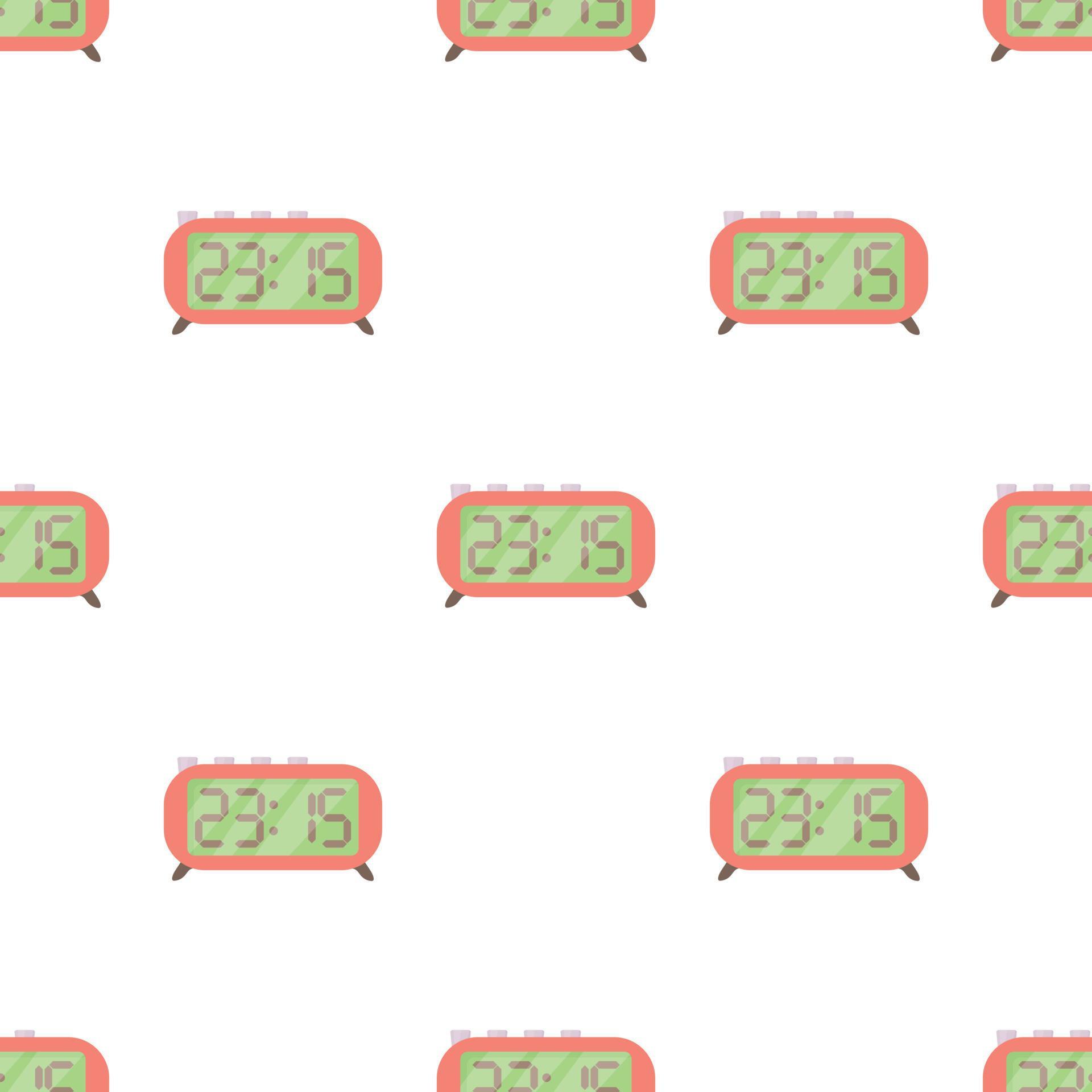 Retro digital table clock pattern seamless vector 15662168 Vector Art ...