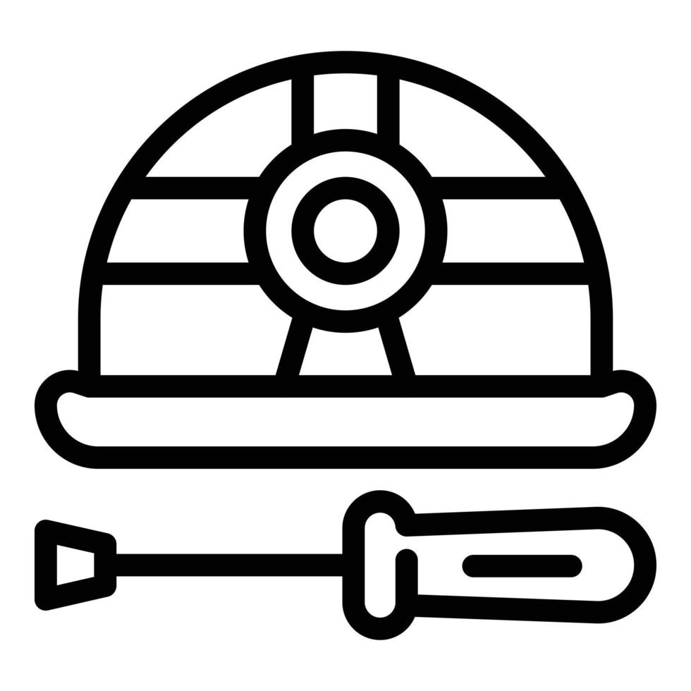 Communications Engineer Helmet Screwdriver Icon Outline Style 15662439