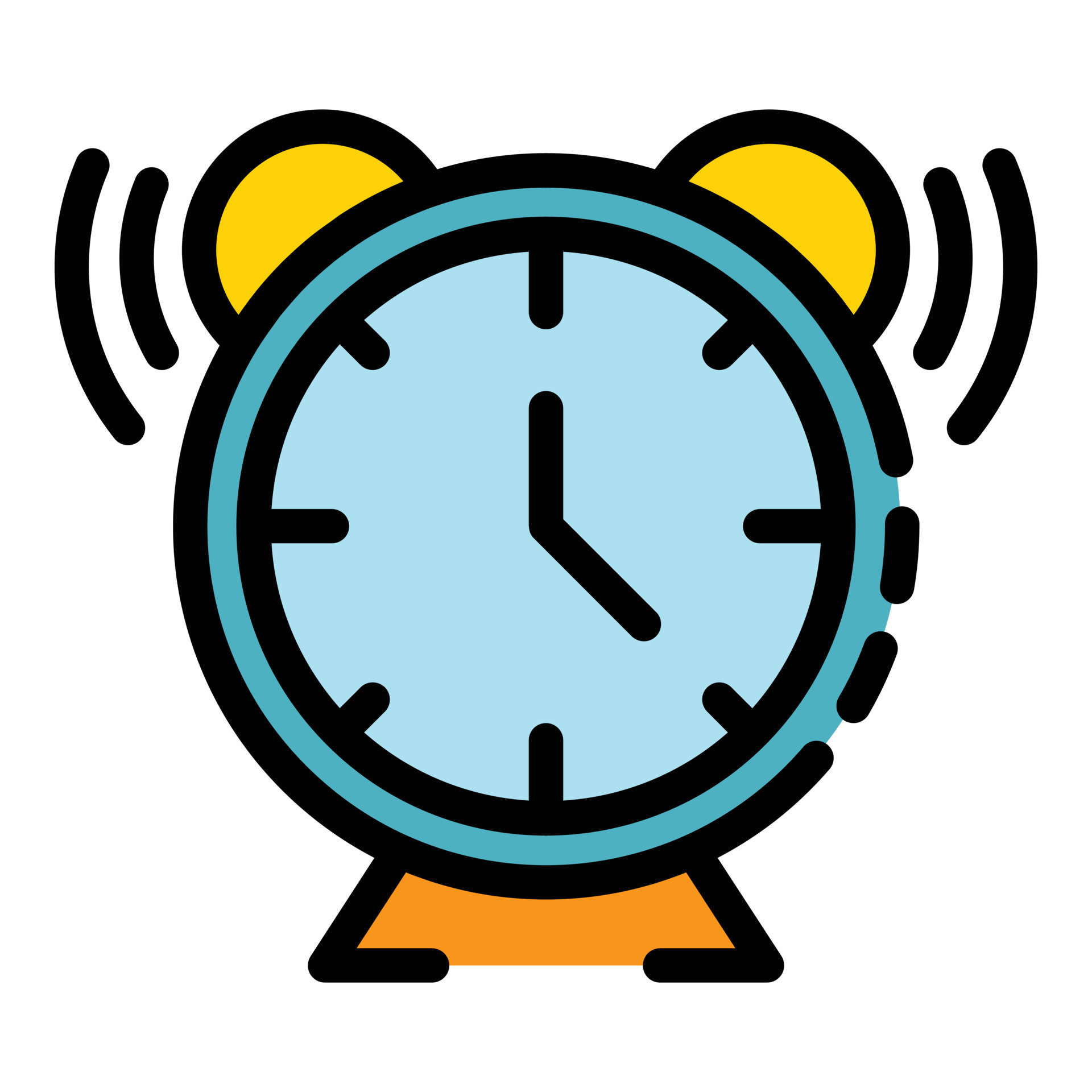 Ringing Alarm Clock Icon Color Outline Vector 15662868 Vector Art At