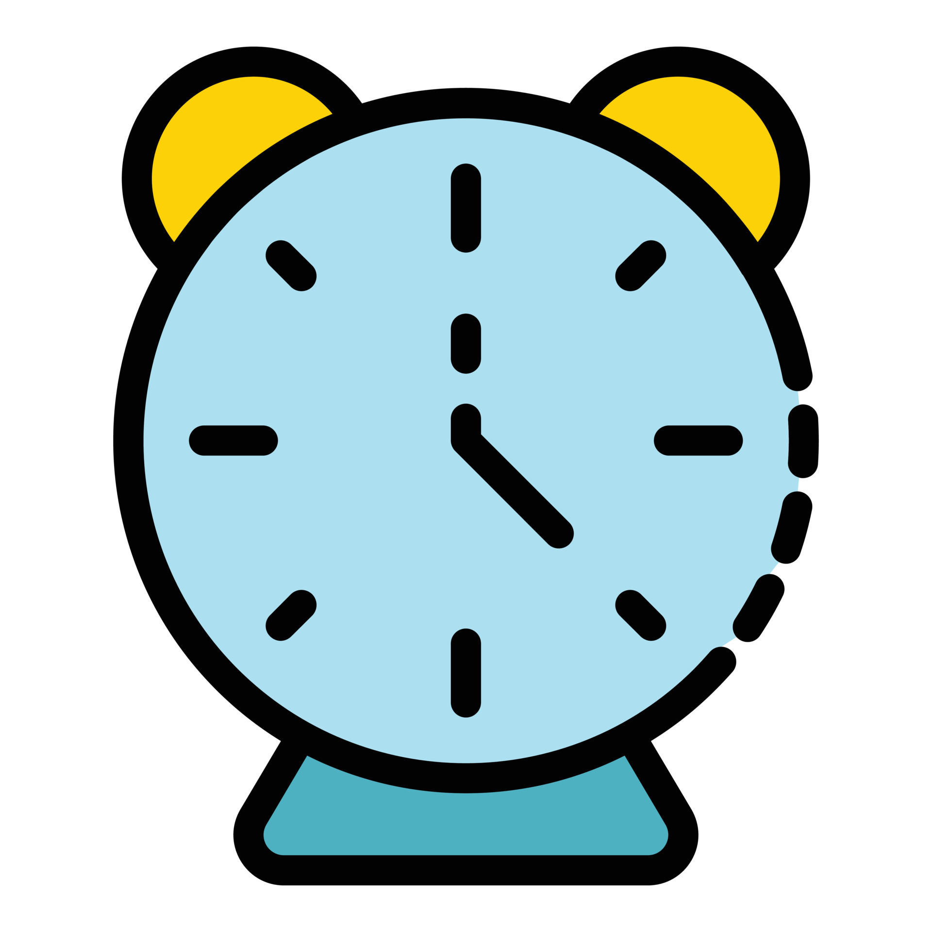 Classic Alarm Clock Icon Color Outline Vector 15662889 Vector Art At
