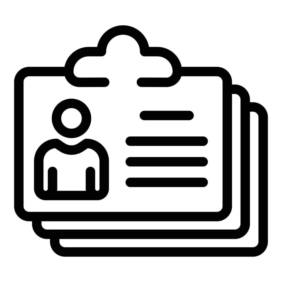 Personal Guard Id Card Icon Outline Style 15663998 Vector Art At Vecteezy