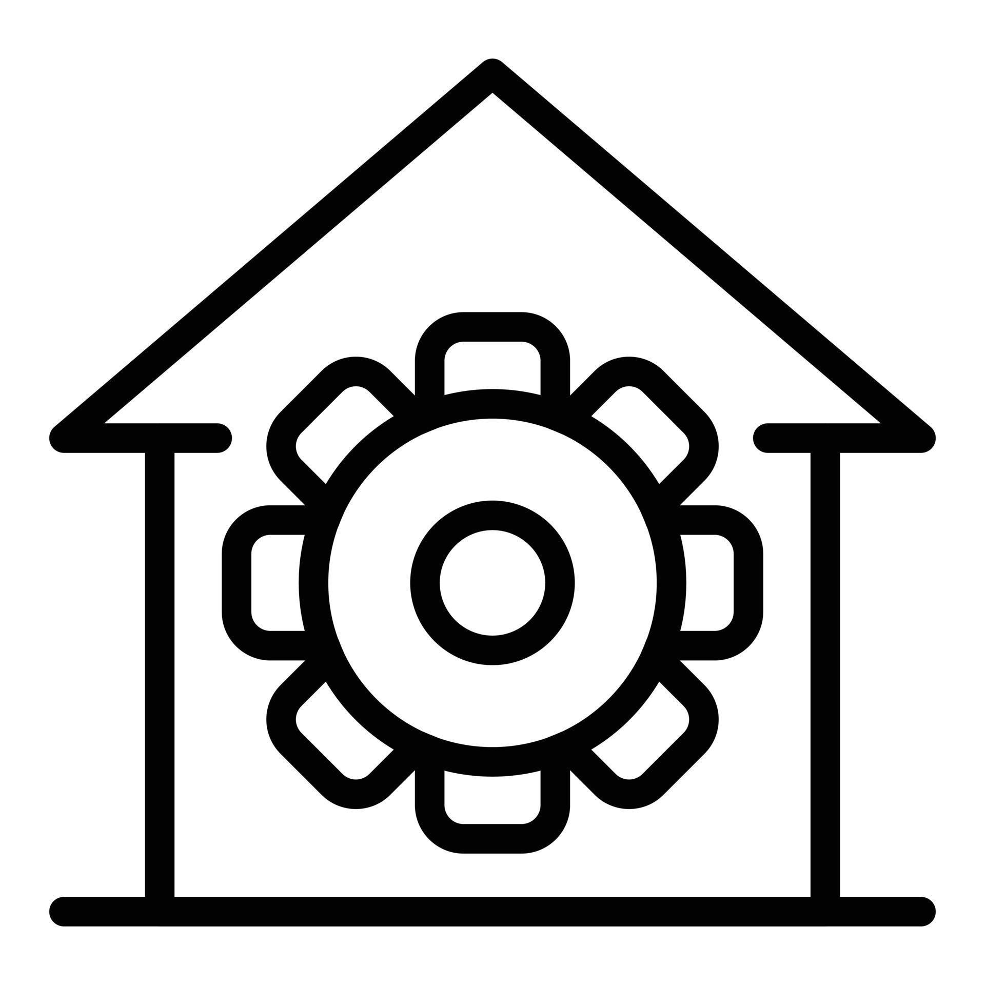 Gear In A House Icon Outline Style 15664449 Vector Art At Vecteezy