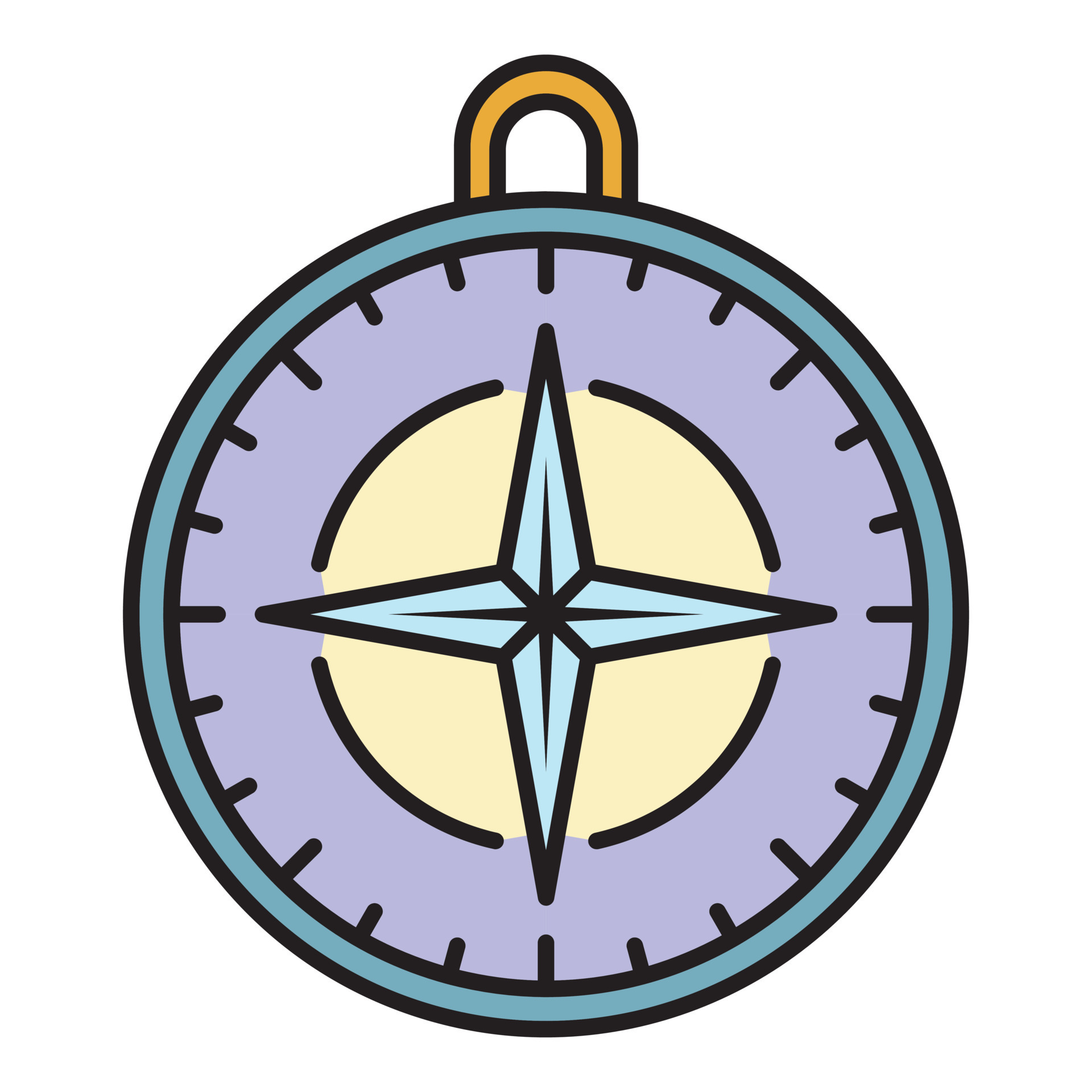Navigation Compass Icon Color Outline Vector 15665461 Vector Art At