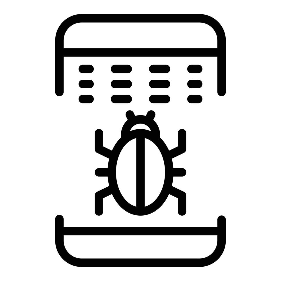 Bug in smartphone application icon, outline style 15665661 Vector Art ...