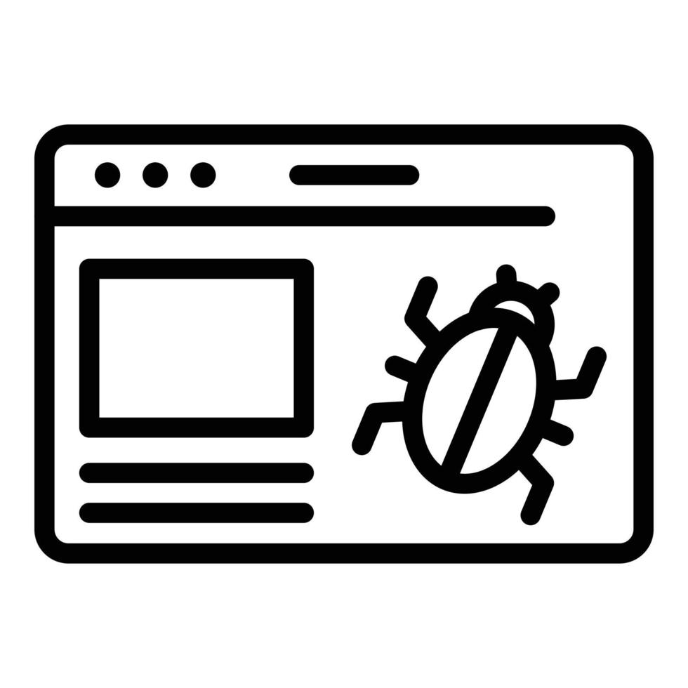 Bug in web application icon, outline style 15665769 Vector Art at Vecteezy