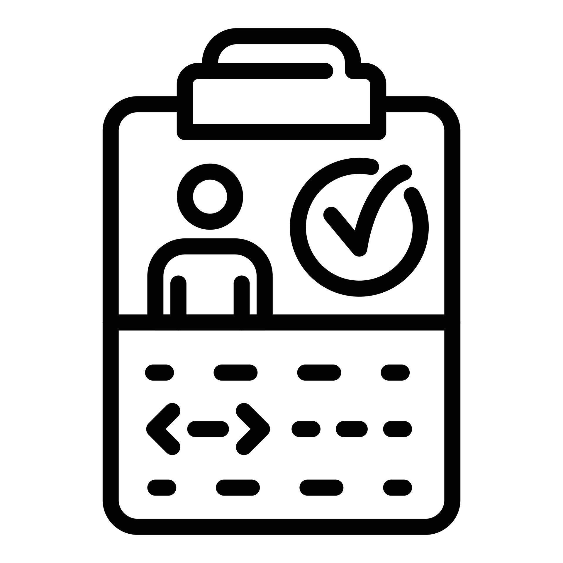 Clipboard With Coding Man Icon Outline Style 15665781 Vector Art At Vecteezy