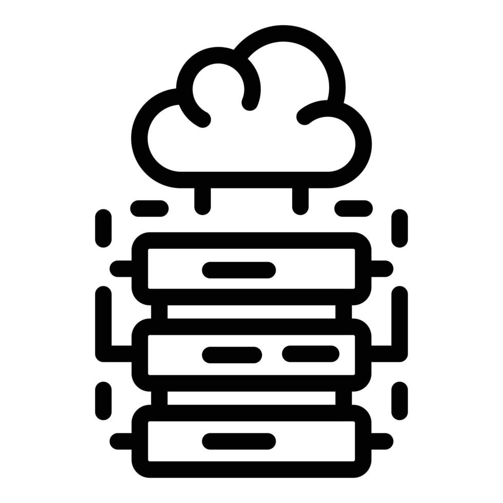 Server data cloud icon, outline style 15666469 Vector Art at Vecteezy