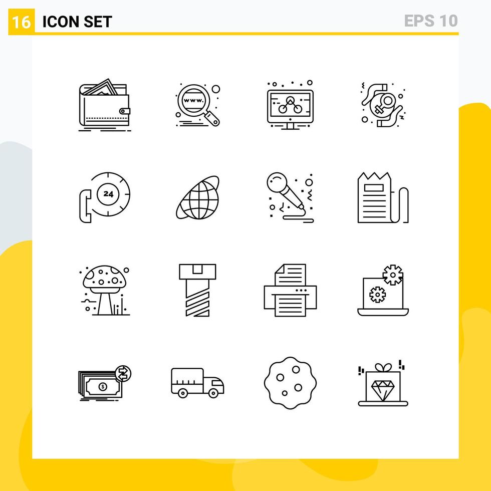 16 Universal Outlines Set For Web And Mobile Applications Woman
