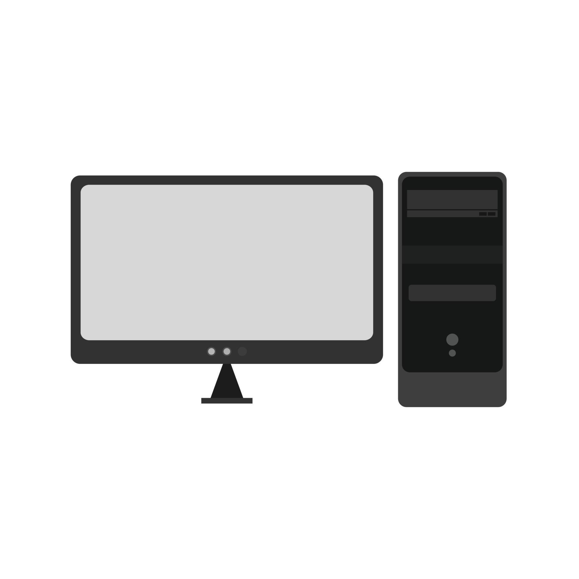 Computer Flat Greyscale Icon 15672264 Vector Art At Vecteezy