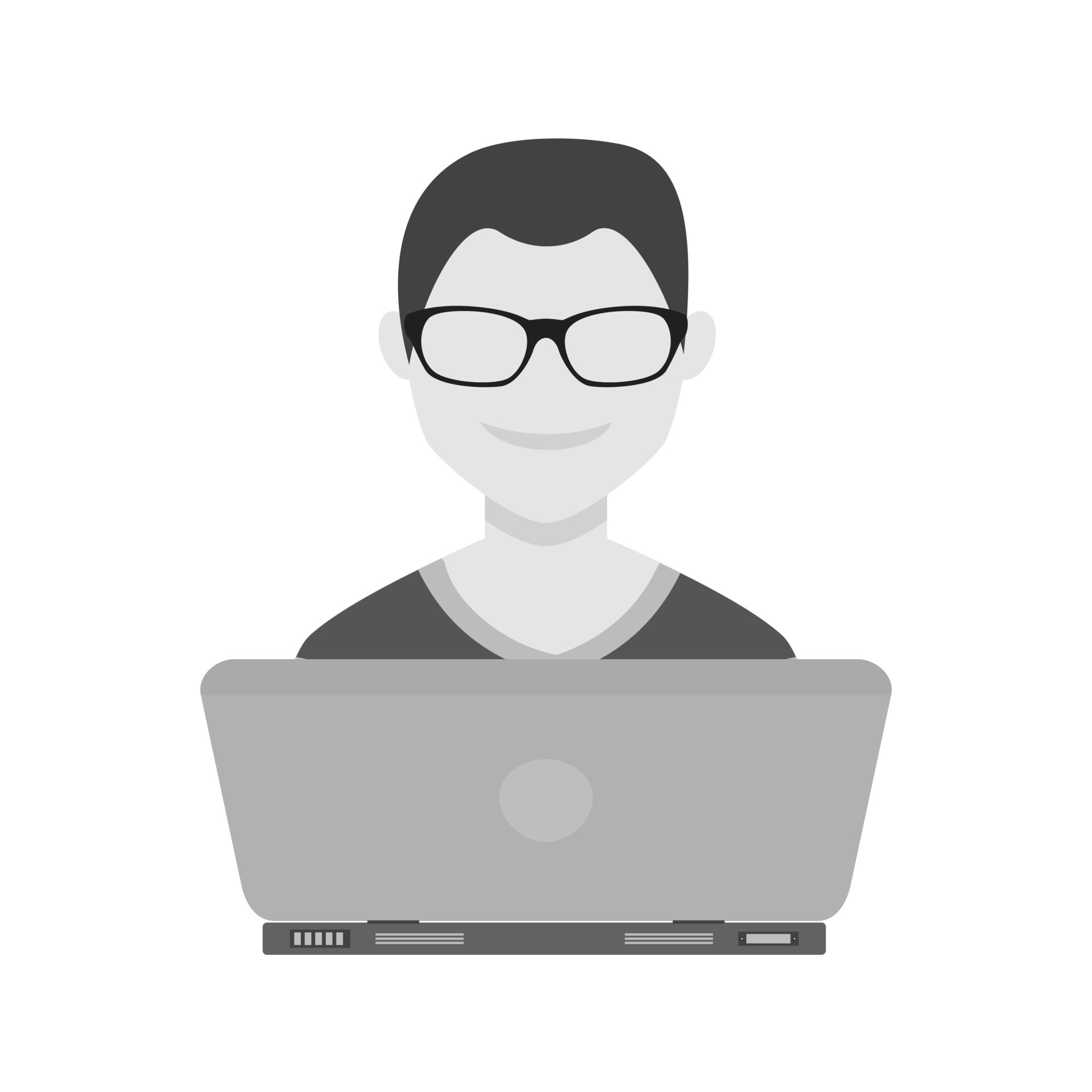 Software Developer Flat Greyscale Icon 15673363 Vector Art at Vecteezy