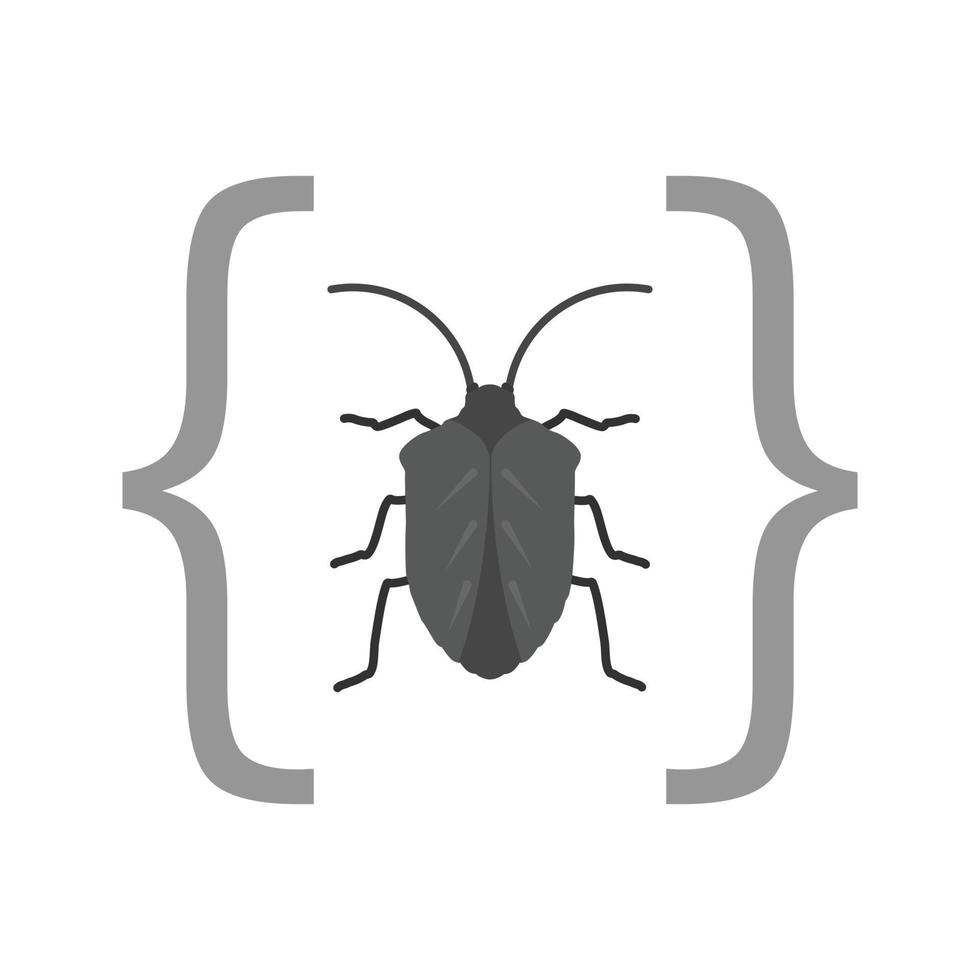 Bug in Code Flat Greyscale Icon 15673399 Vector Art at Vecteezy