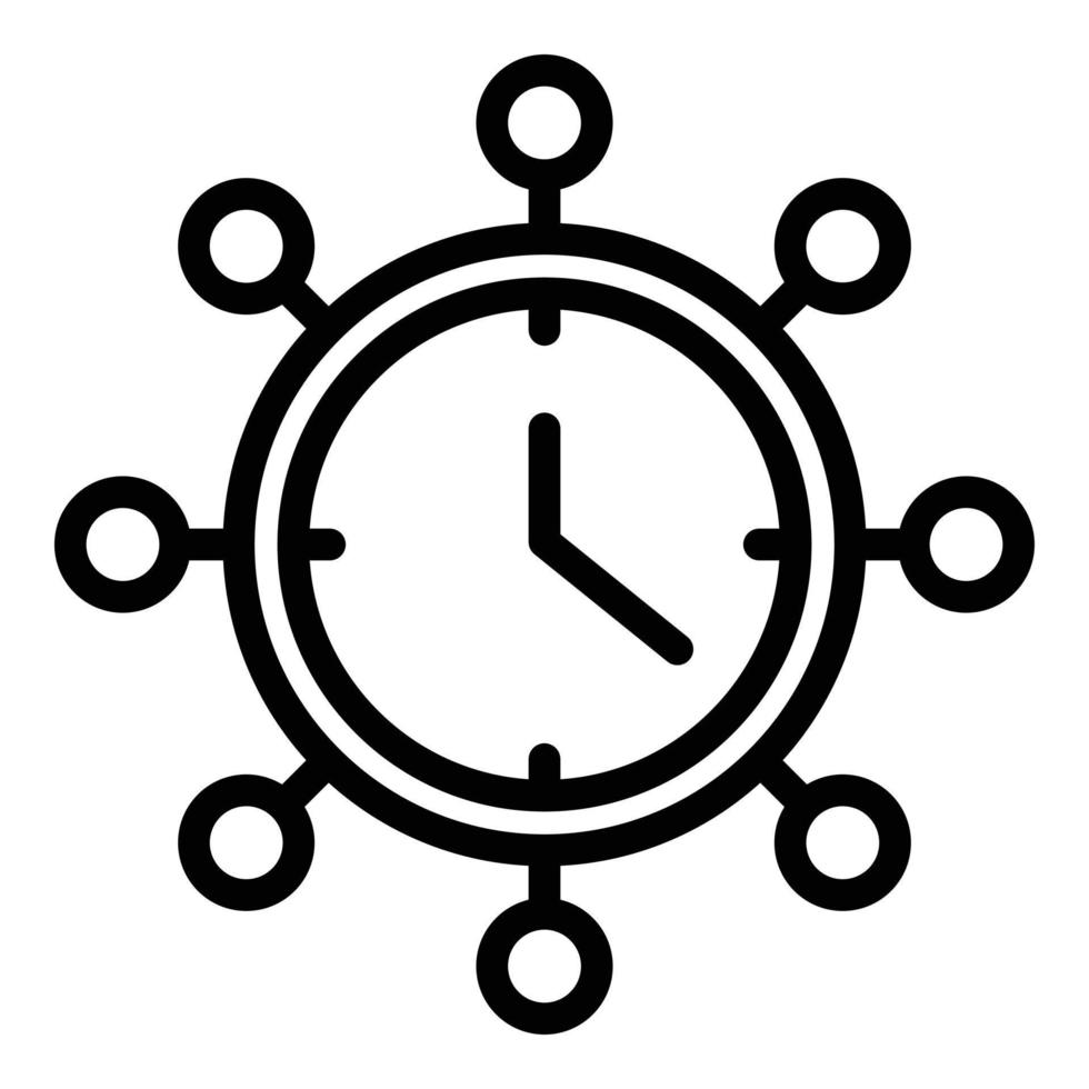 Retro Wall Clock Icon Outline Style 15676211 Vector Art At Vecteezy